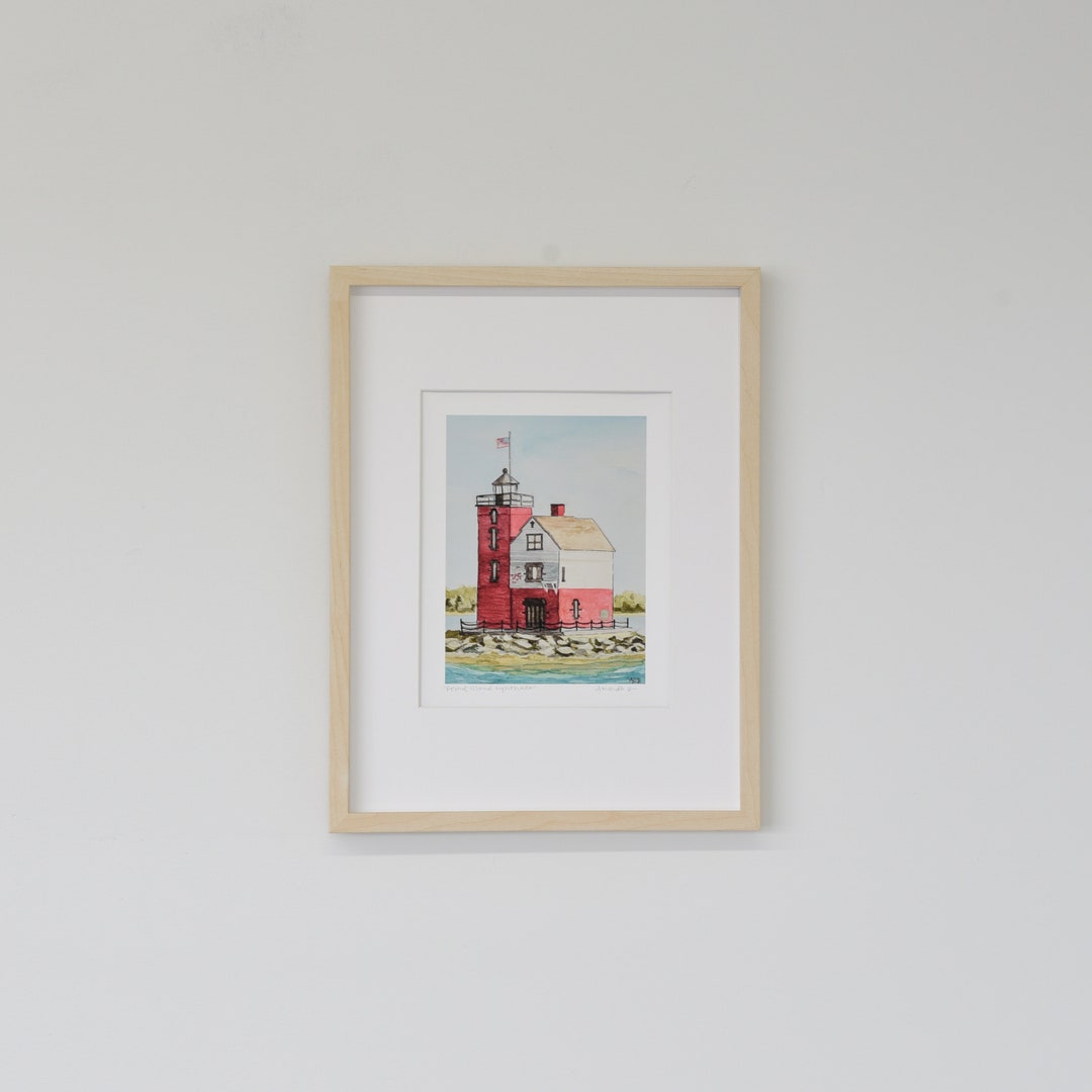 8x10 Round Island Lighthouse Fine Art Print, Mackinac Island, Michigan ...