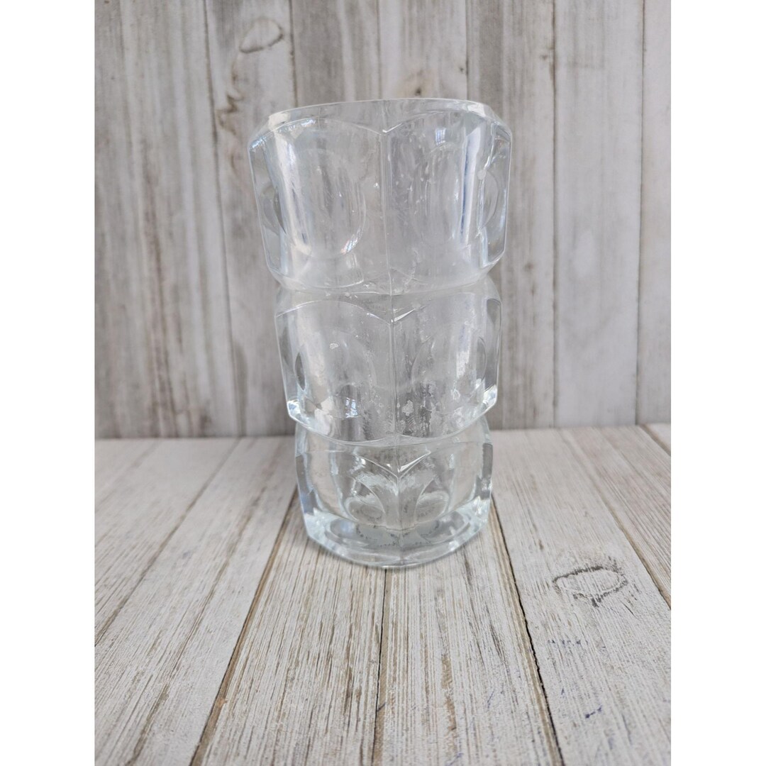 Elements Crystal Art Glass Candle Vase Czech Republic Cubist Style 7 ...