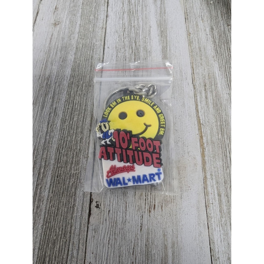 Vintage Wal-mart Smiley Face Keychain 10 Foot Attitude - Etsy