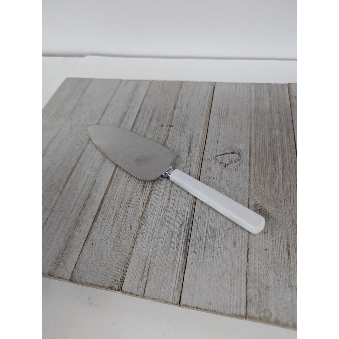 Vintage Cake Knife Slice Server Hallmark Stainless Faux Pearl Handle ...