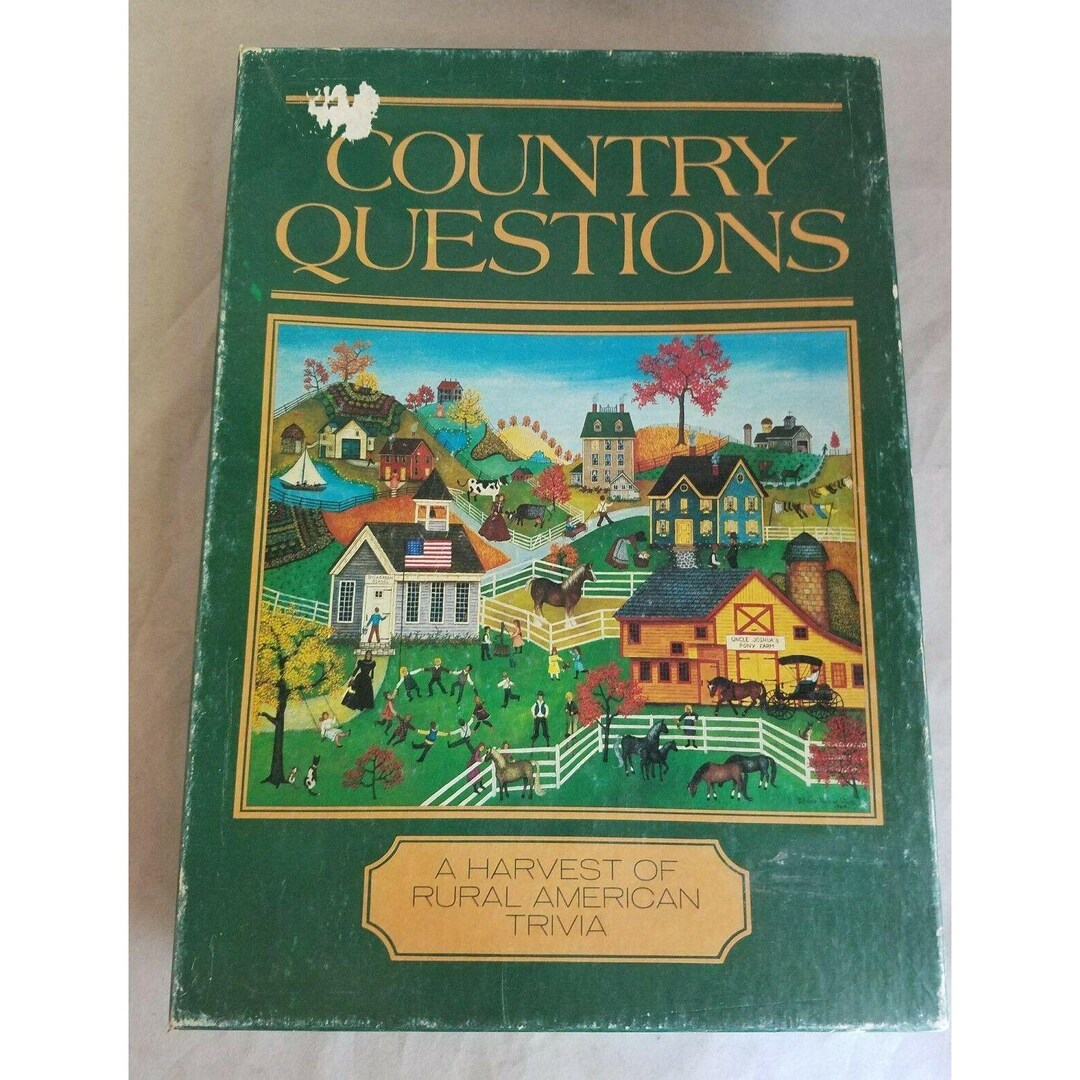 Vintage 1986 COUNTRY QUESTIONS A Harvest of Rural American Trivia Game ...
