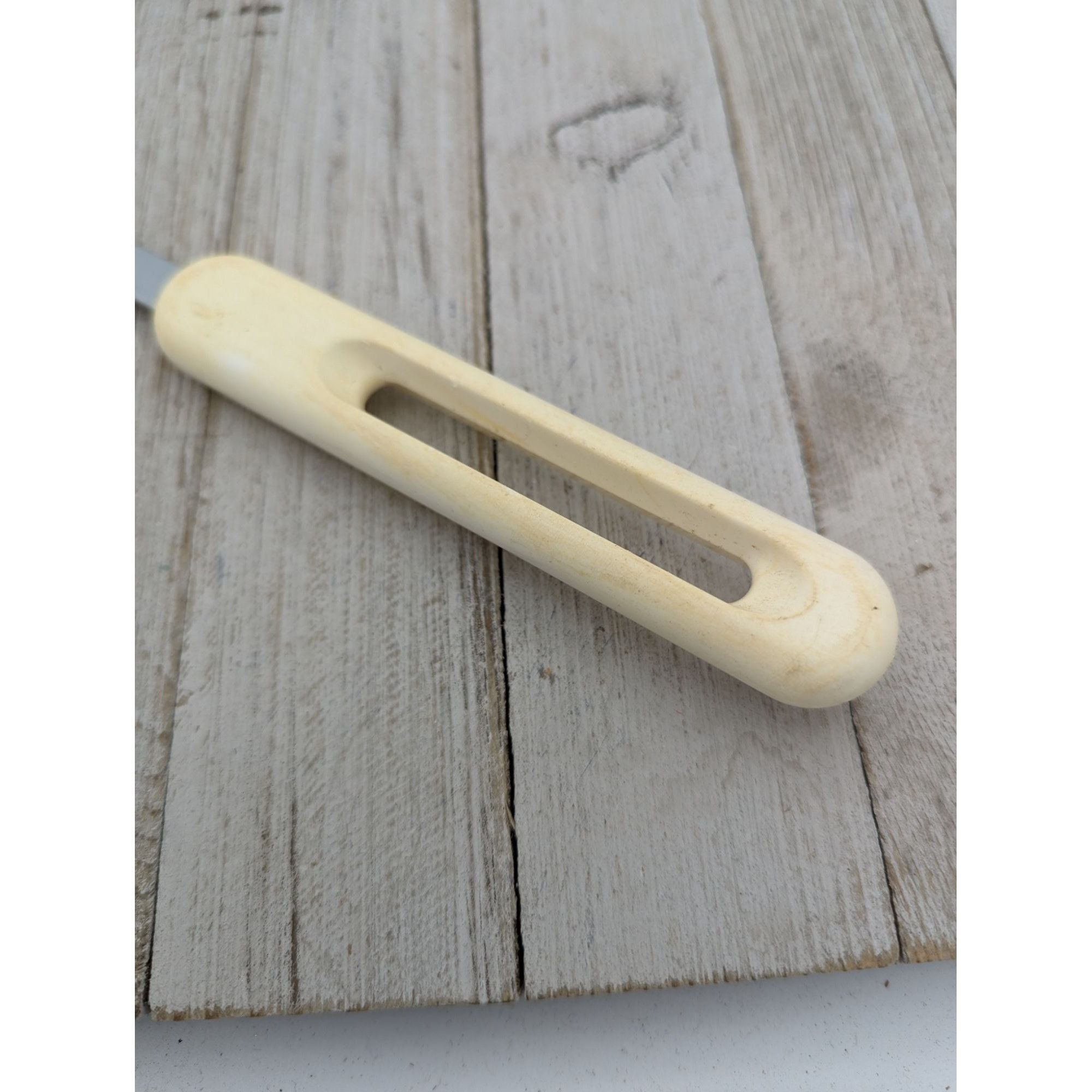 Vintage Bonny 2 Prong Meat Utility Turning Fork 11 3/4 White Handle USA ...