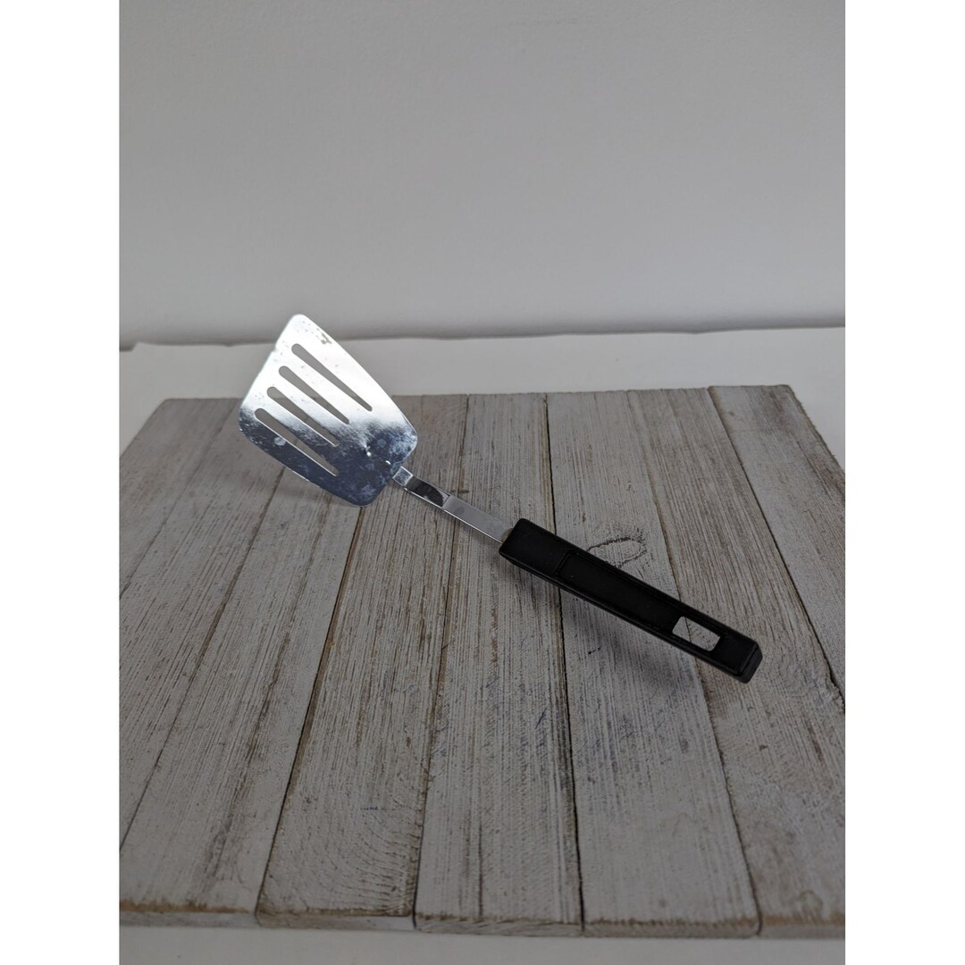 Vintage Chrome Spatula Short Slotted 10 1/2 Black Handle - Etsy