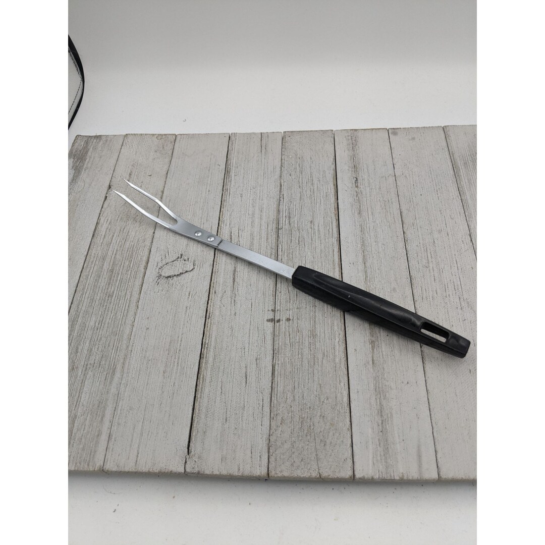 Vintage Heuck Meat Utility Fork Black Handle 11 1/2" Chrome - Etsy