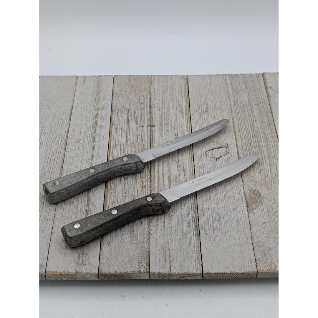 Vintage Set 2 Walco Steak Knives Stainless Steel 4-7/8" Blade 9-1/8 ...