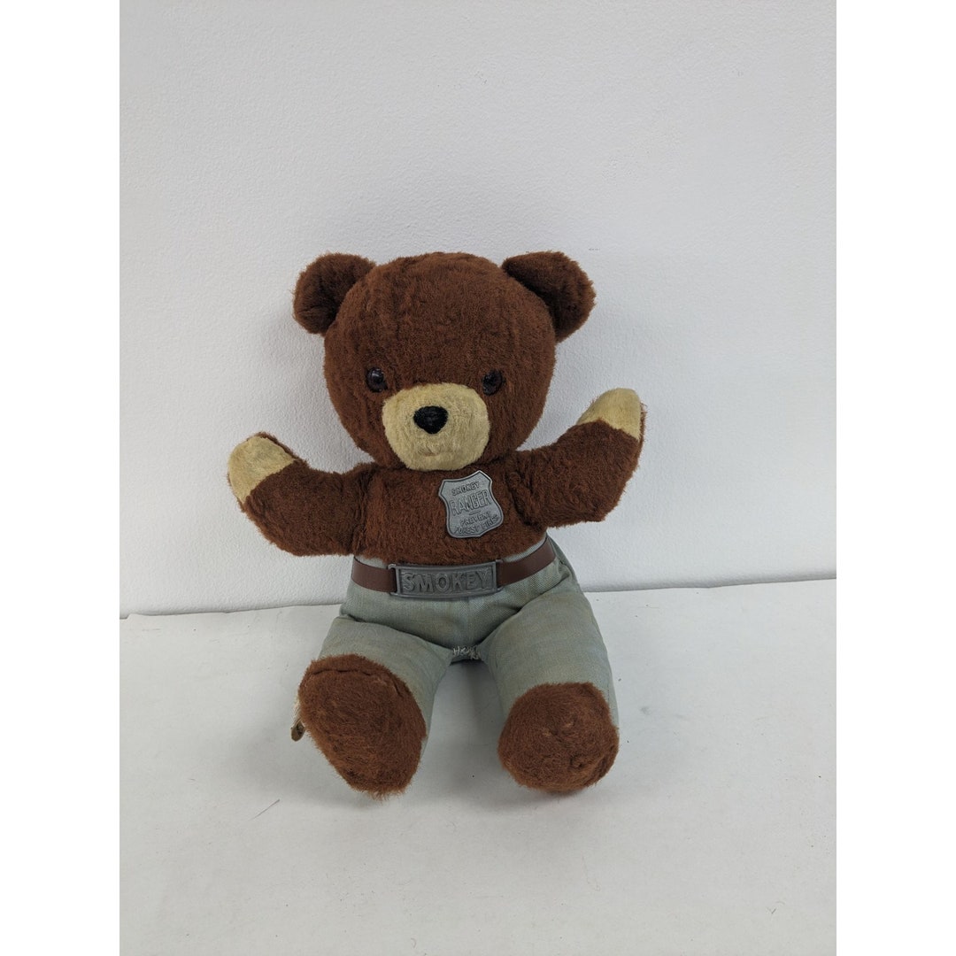Vintage 1960's Ideal Smoky Brown Bear Ranger Stuffed Animal 12 No Hat ...