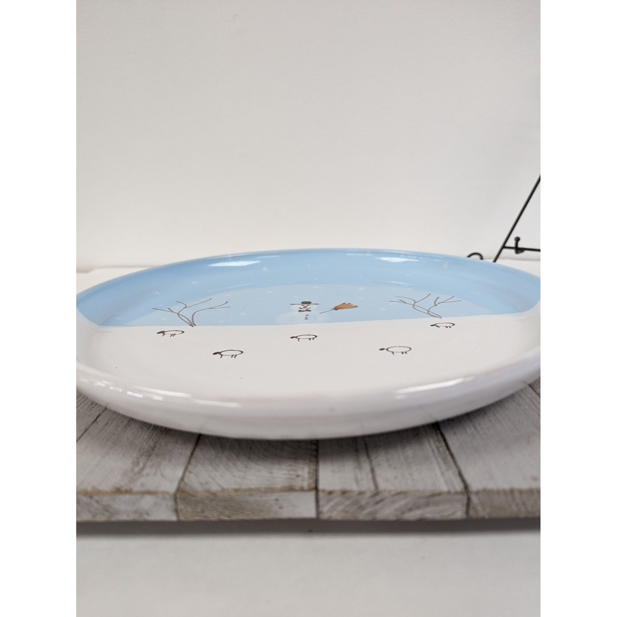 Grottaglie Ceramic Pottery Dinnerware Snowman Serving Platter Vintage ...