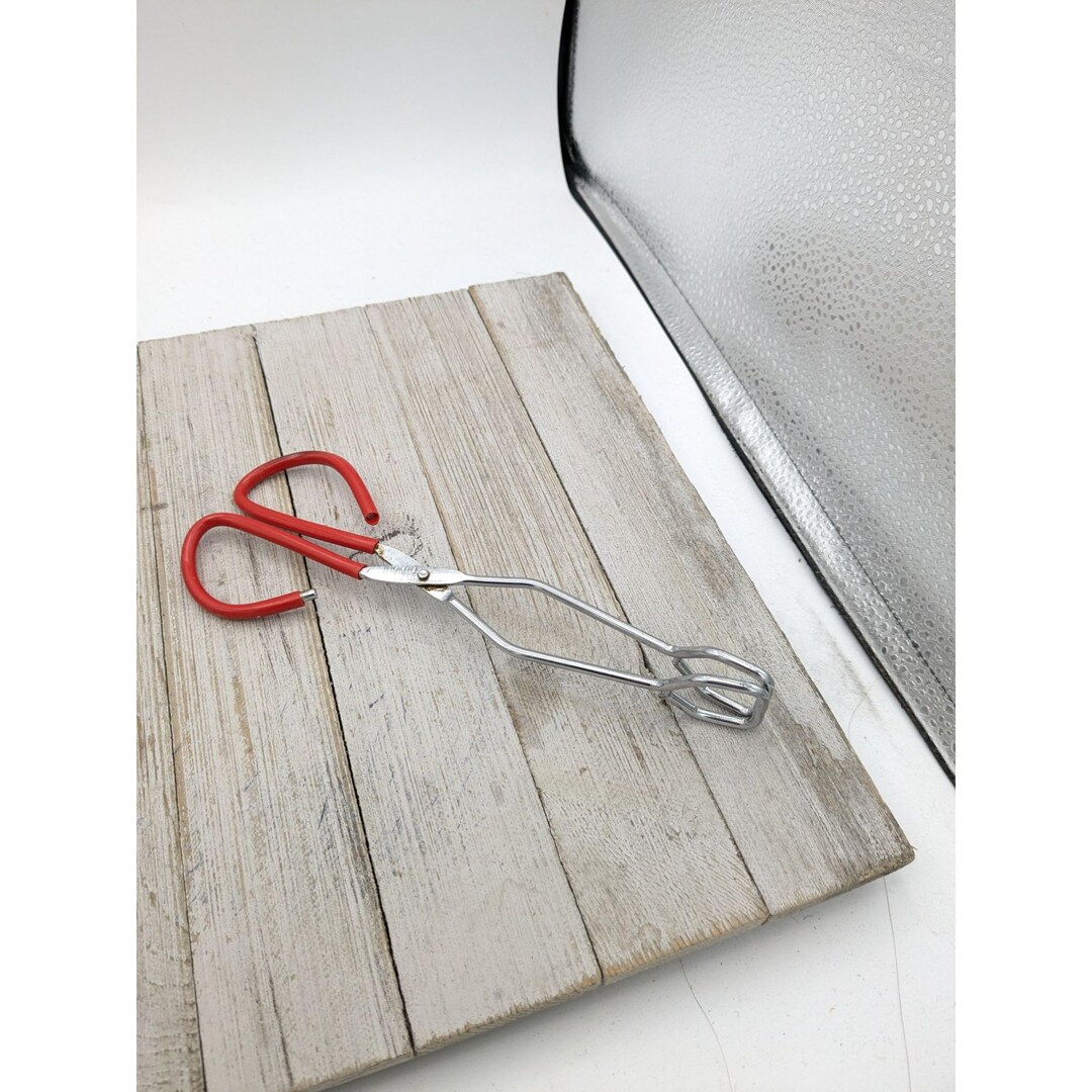 Stainless Steel Salad Tongs 8" Nylon Red Covered Handles - Etsy