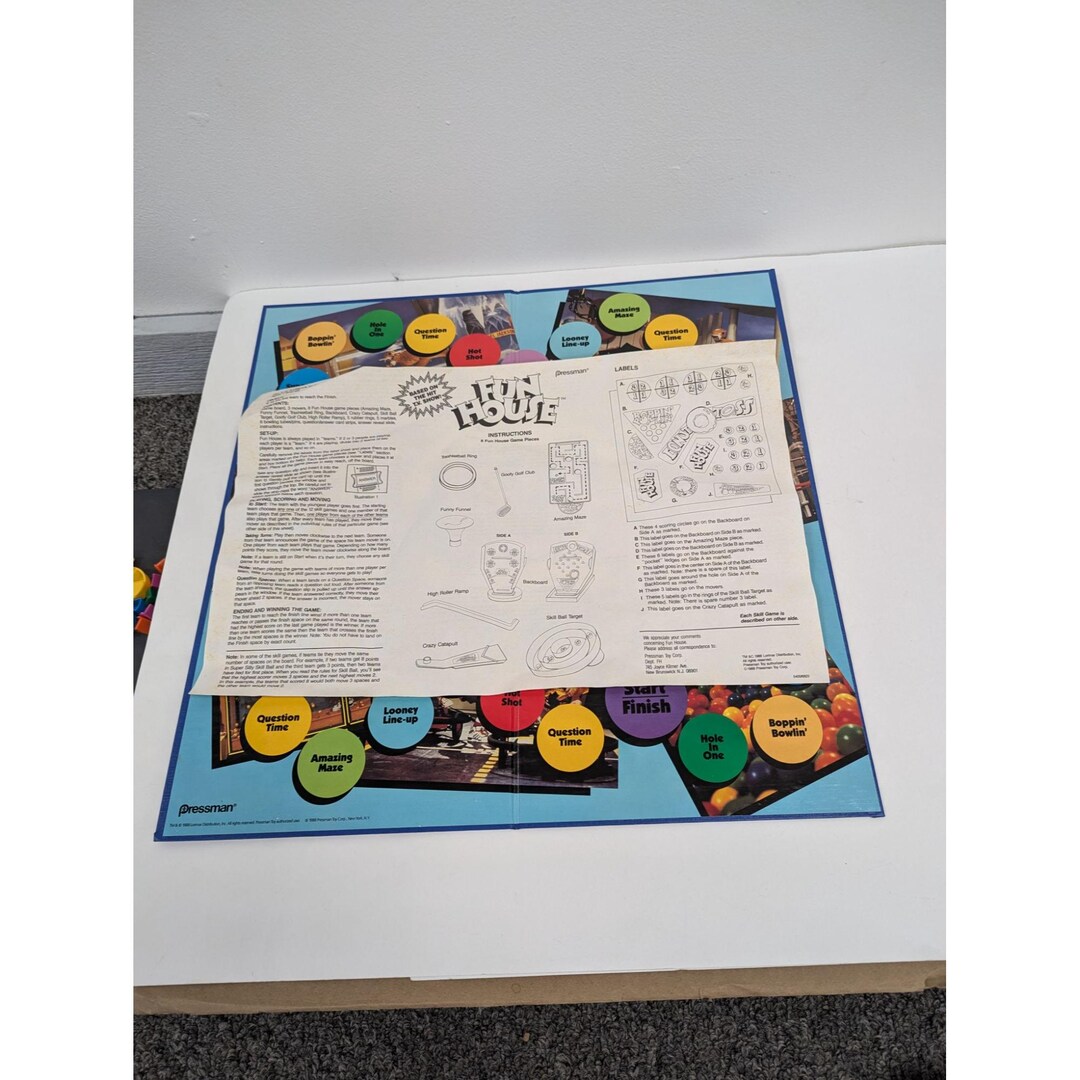 Fun House Board Game REPLACEMENT Game Board & Instructions - Etsy