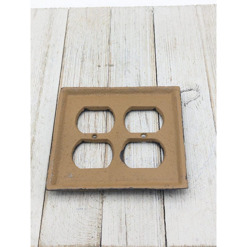 Cast Iron Rustic Farmhouse Style Plate Double Outlet BROWN - Etsy