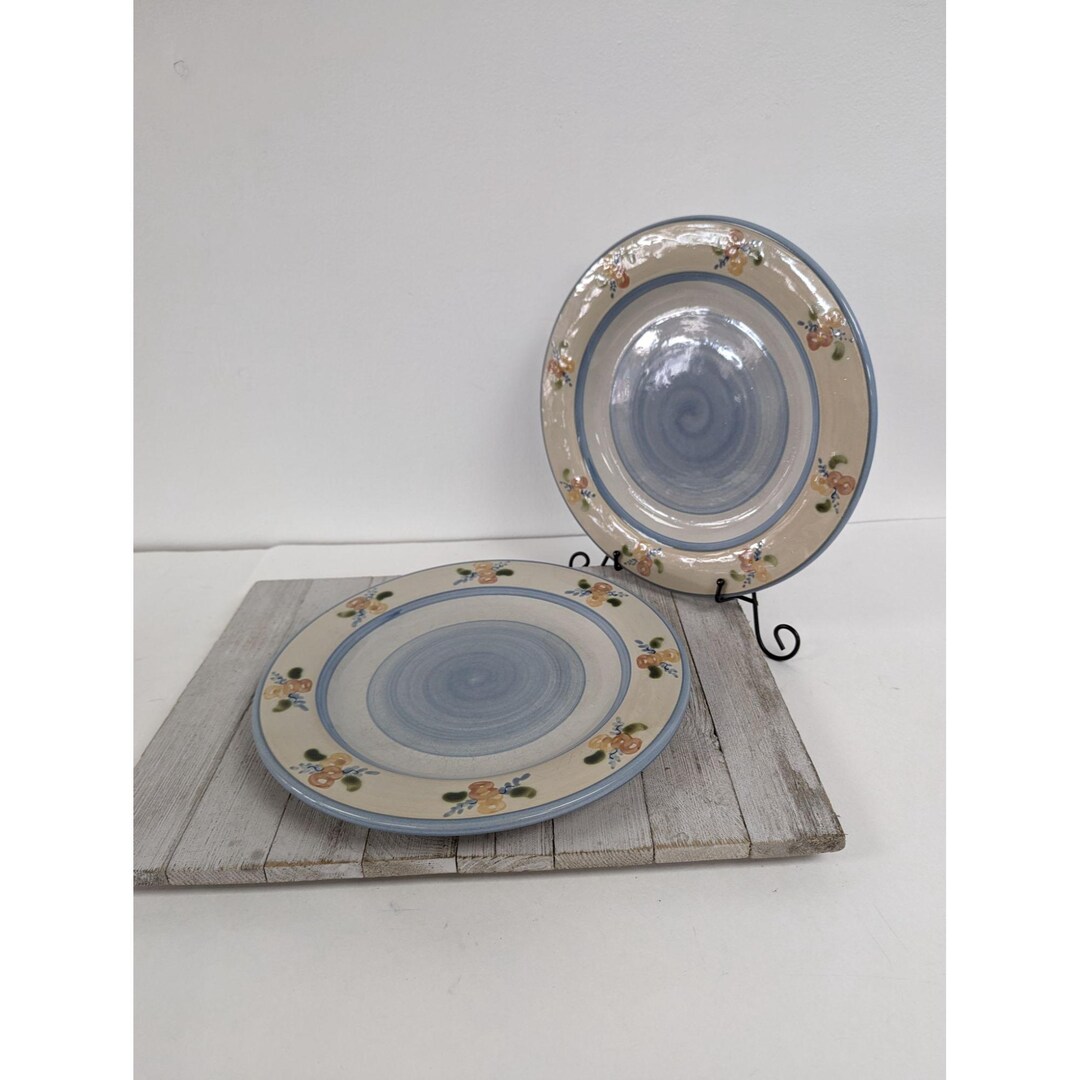Vintage Louisville Stoneware Pottery Primrose 11” Dinner Plates Set of ...