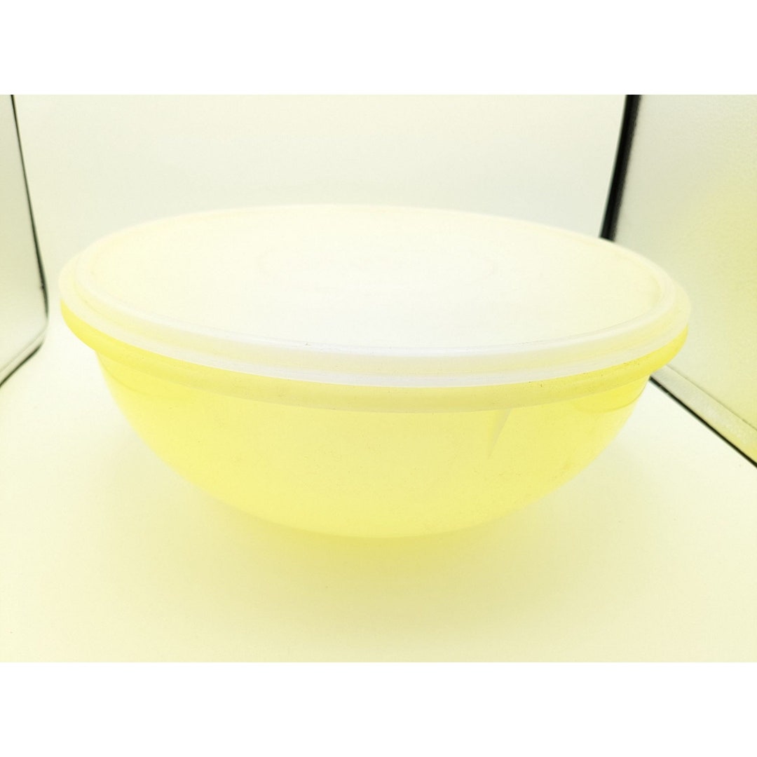 Vintage Tupperware Serving Bowl Round Food Container Yellow - Etsy