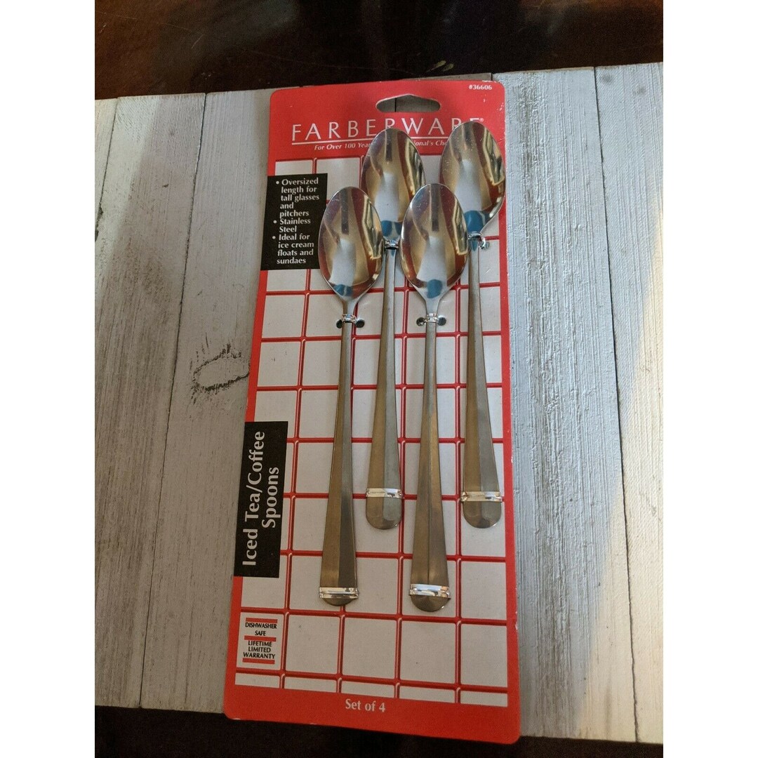 Farberware Brookfield Flatware Iced Tea Spoon Set of 4 Glossy - Etsy
