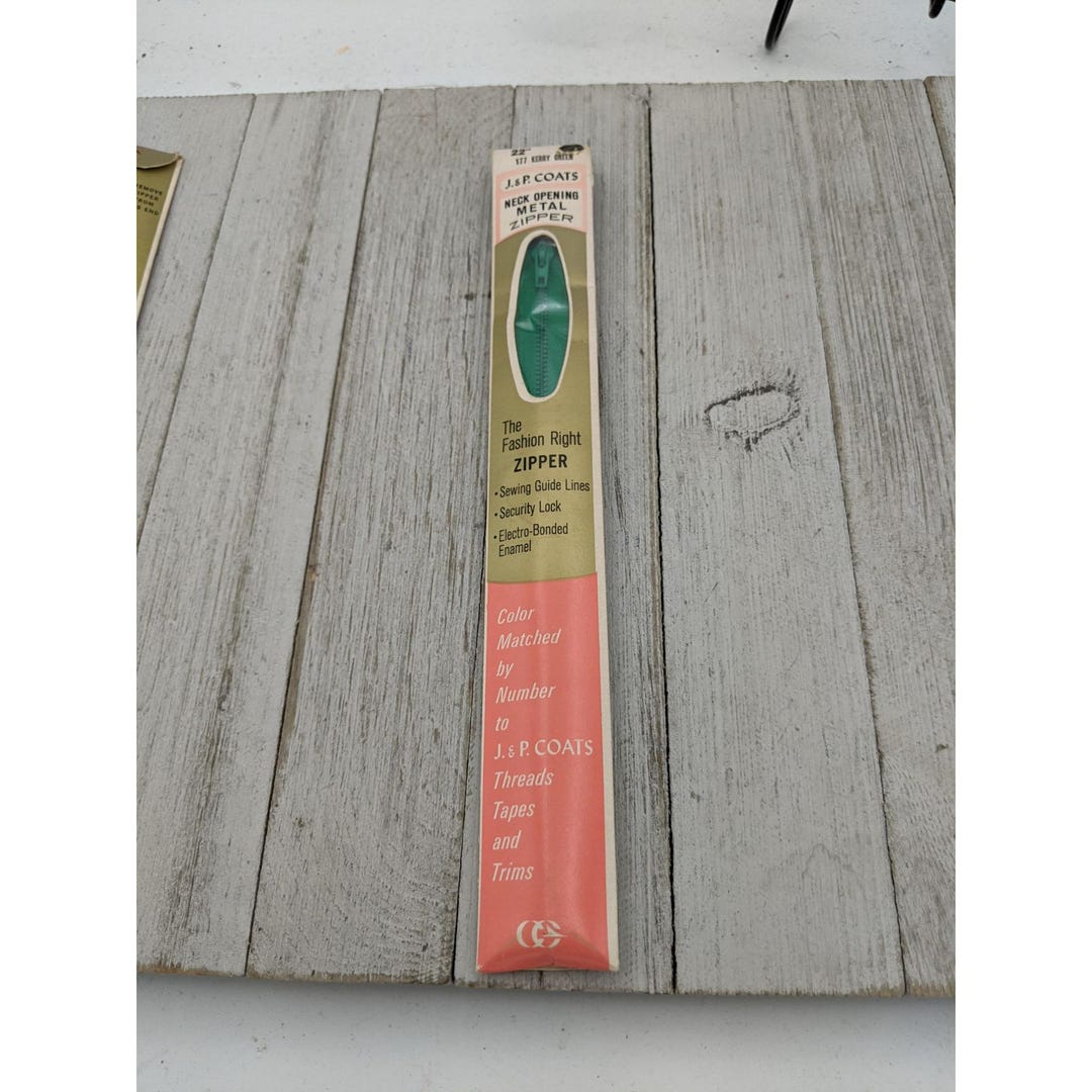 Vintage J&P Coats Neck Opening Metal Zipper 22" Kerry Green 177 - Etsy