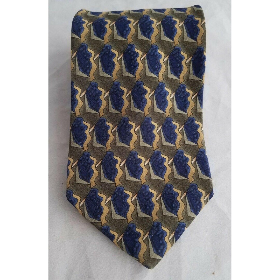 Cambridge Classics 100% Imported Silk Tie Geometric Green Blue 60 - Etsy