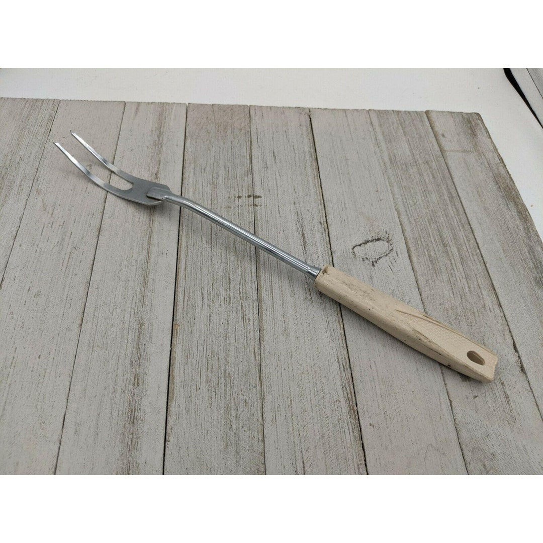 Vintage EKCO 2 Chromium Solid Meat Utility Fork Almond Handle 11 1/4 - Etsy