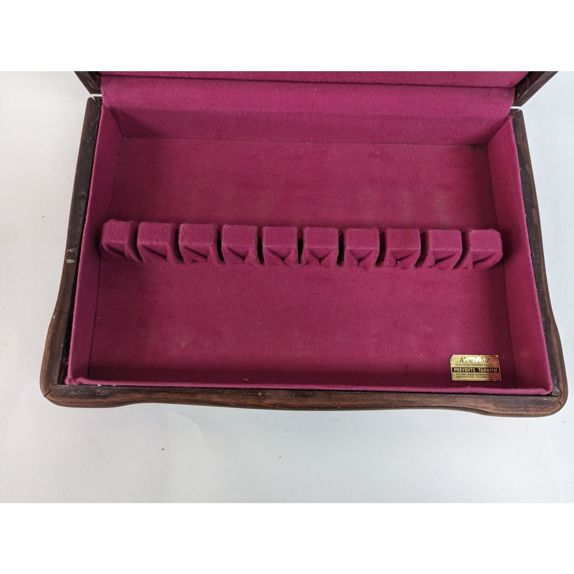 Vintage Wooden Silverware Flatware Chest Box Brown W Red Felt - Etsy