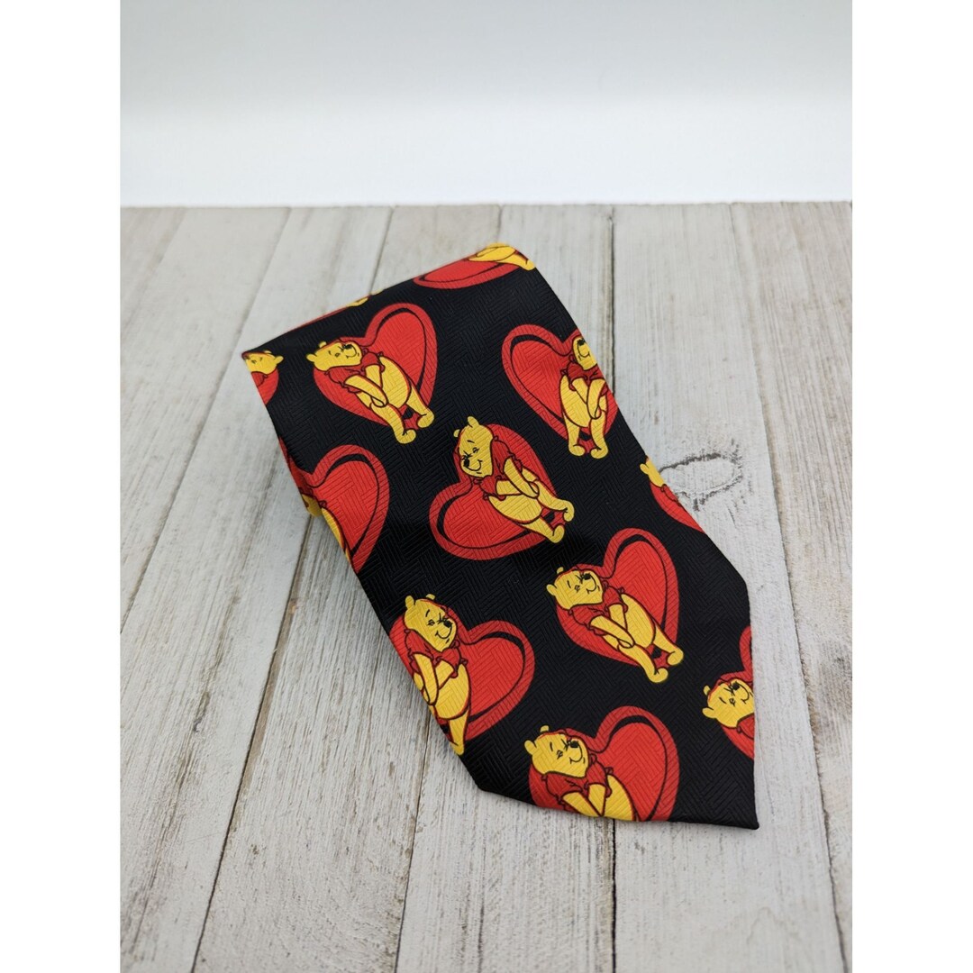 Vintage Disney Pooh Black Red Character Necktie 56 Valentine - Etsy