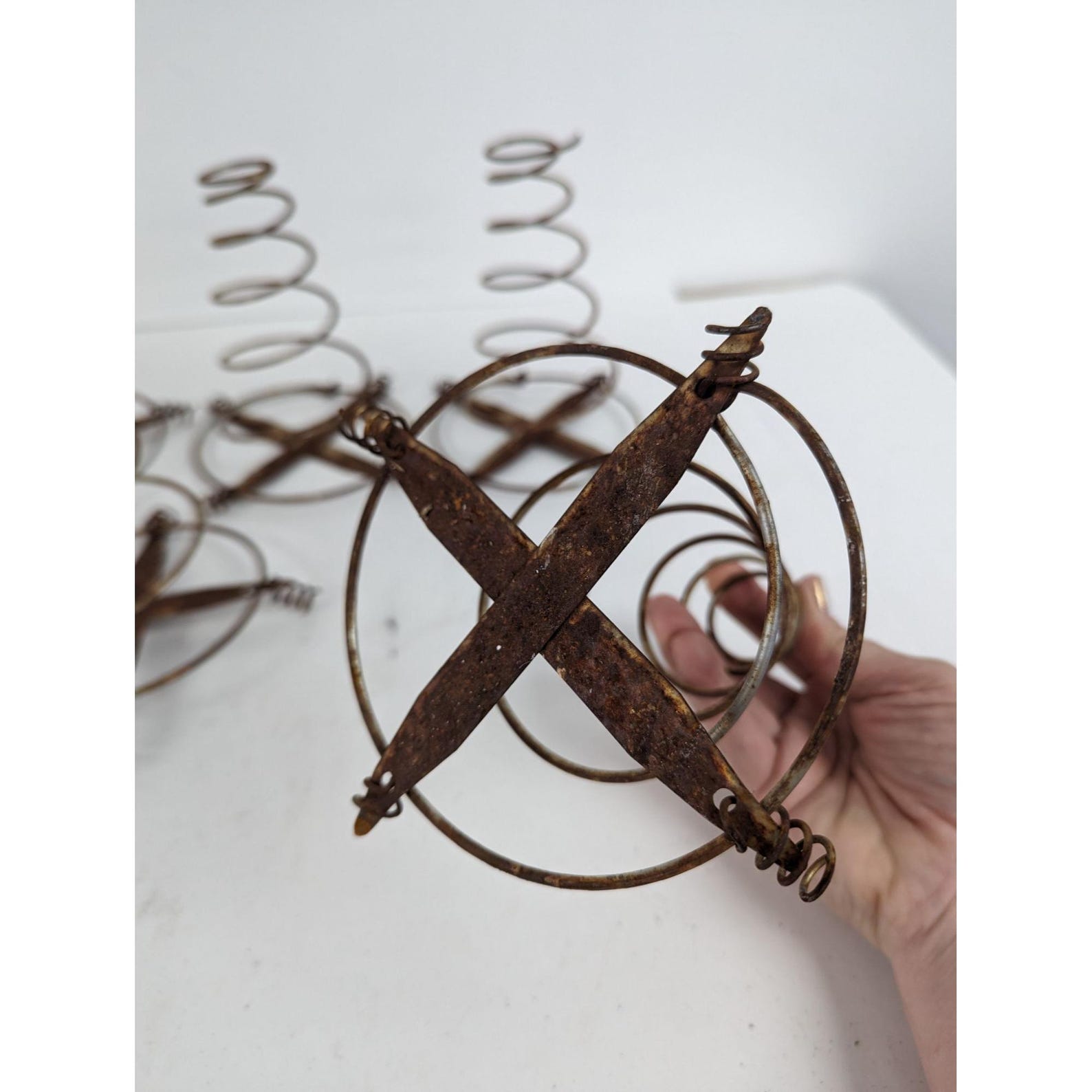Vintage 3 Tornado Coil Bed Springs Set 7 Rustic Crafting Farmhouse ...