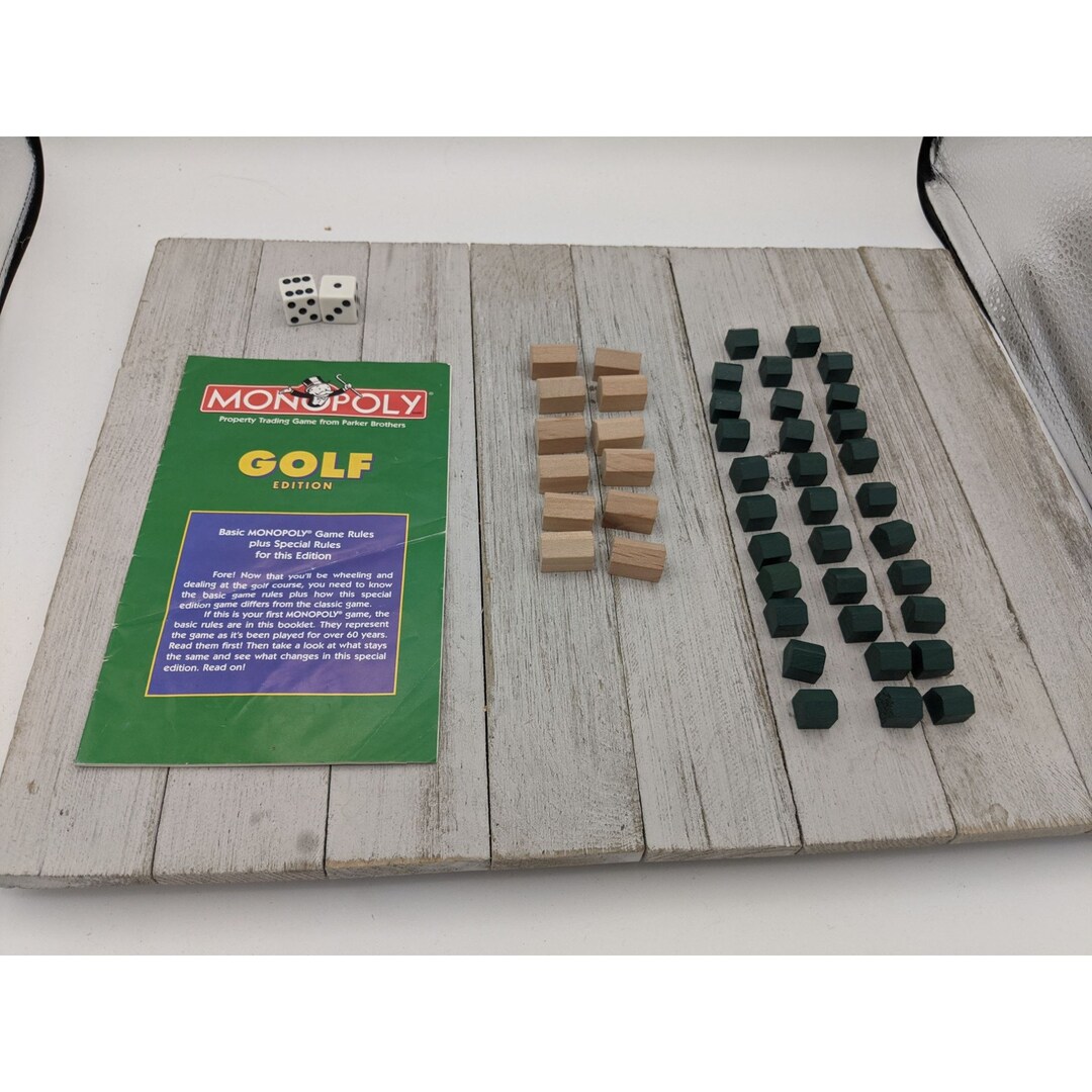 Monopoly 1998 Golf Edition Green Caddyshack Brown Clubhouse Dice ...