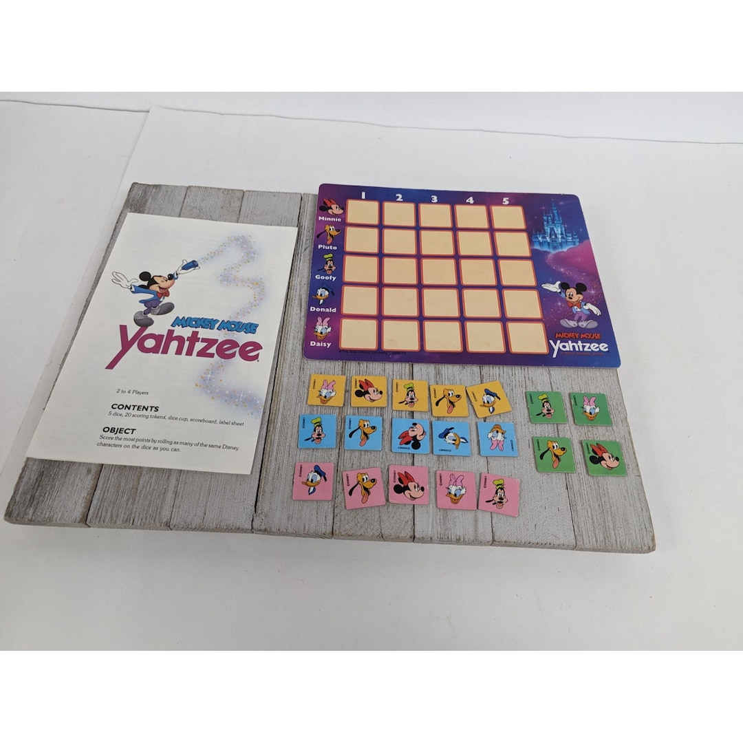1988 Mickey Mouse Yahtzee Jr Game by Milton Bradley Replacement Tokens ...
