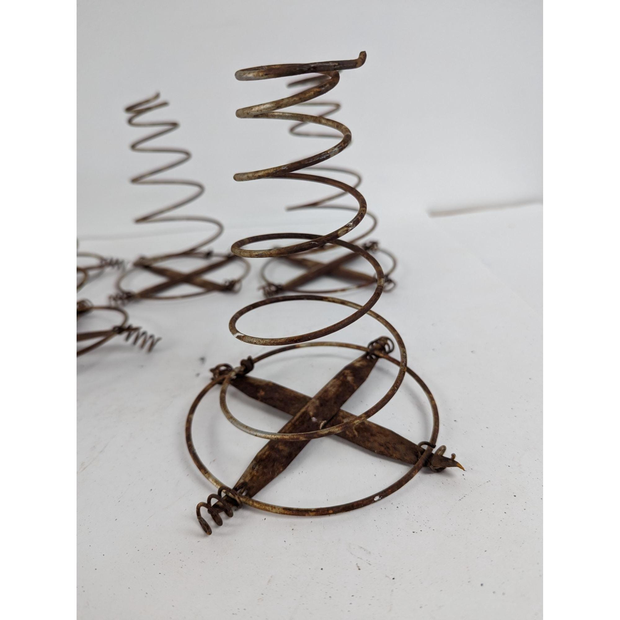 Vintage 3 Tornado Coil Bed Springs Set 7 Rustic Crafting Farmhouse ...