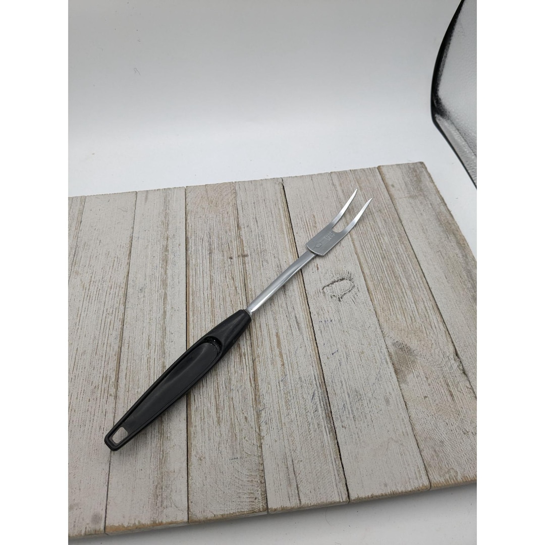 Vintage Foley #1 Meat Utility Fork Black Handle 12" Chrome - Etsy