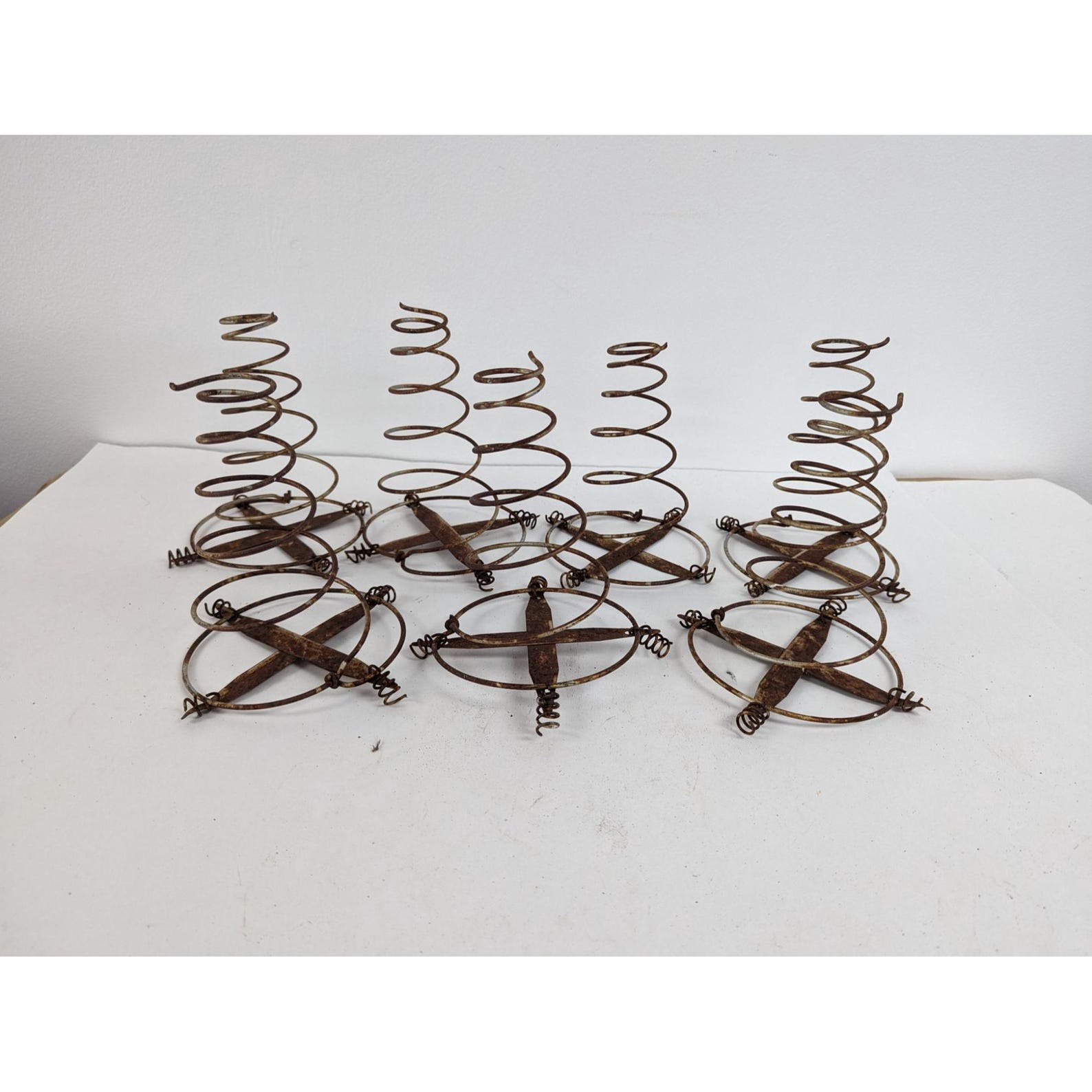 Vintage 3 Tornado Coil Bed Springs Set 7 Rustic Crafting Farmhouse ...