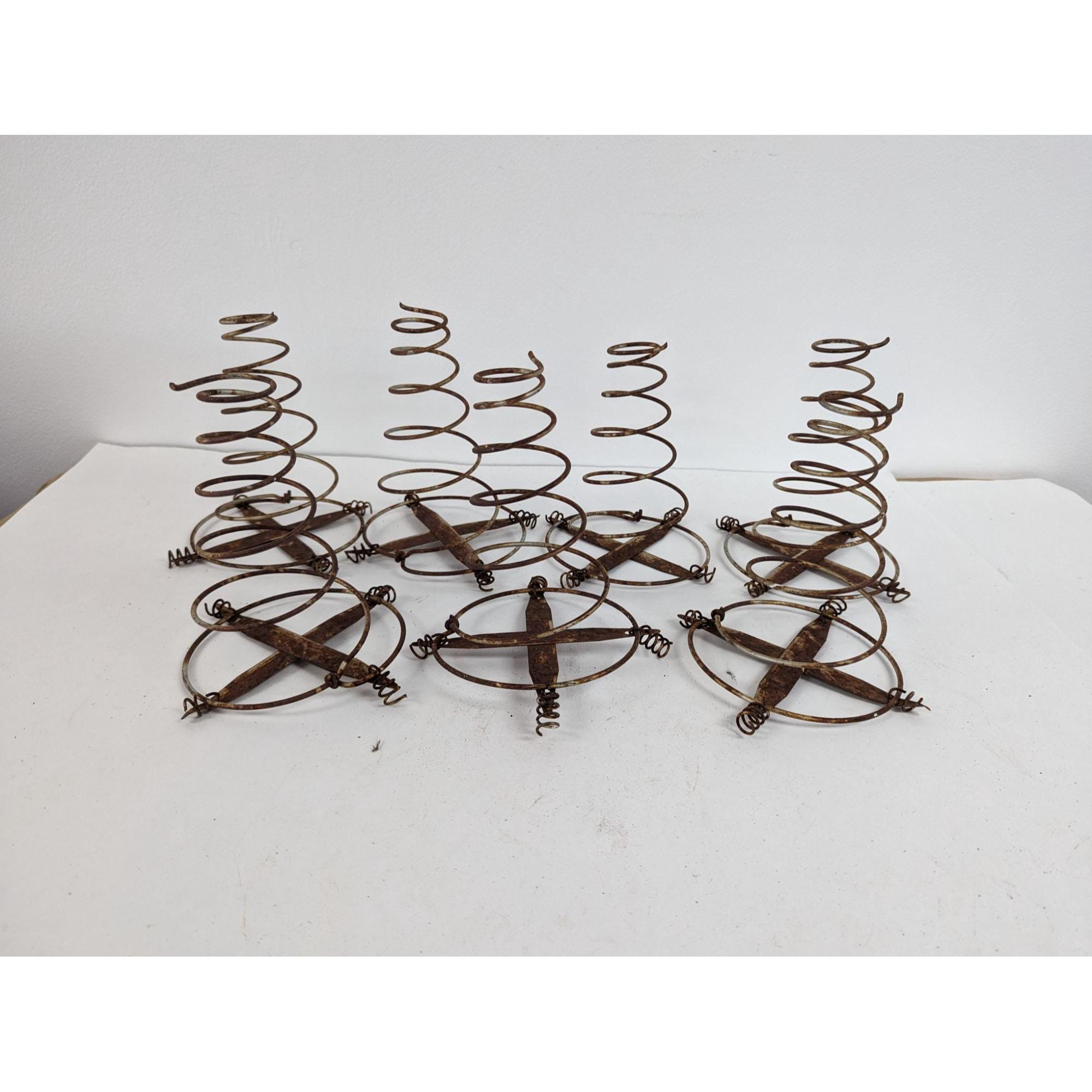 Vintage 3 Tornado Coil Bed Springs Set 7 Rustic Crafting Farmhouse ...