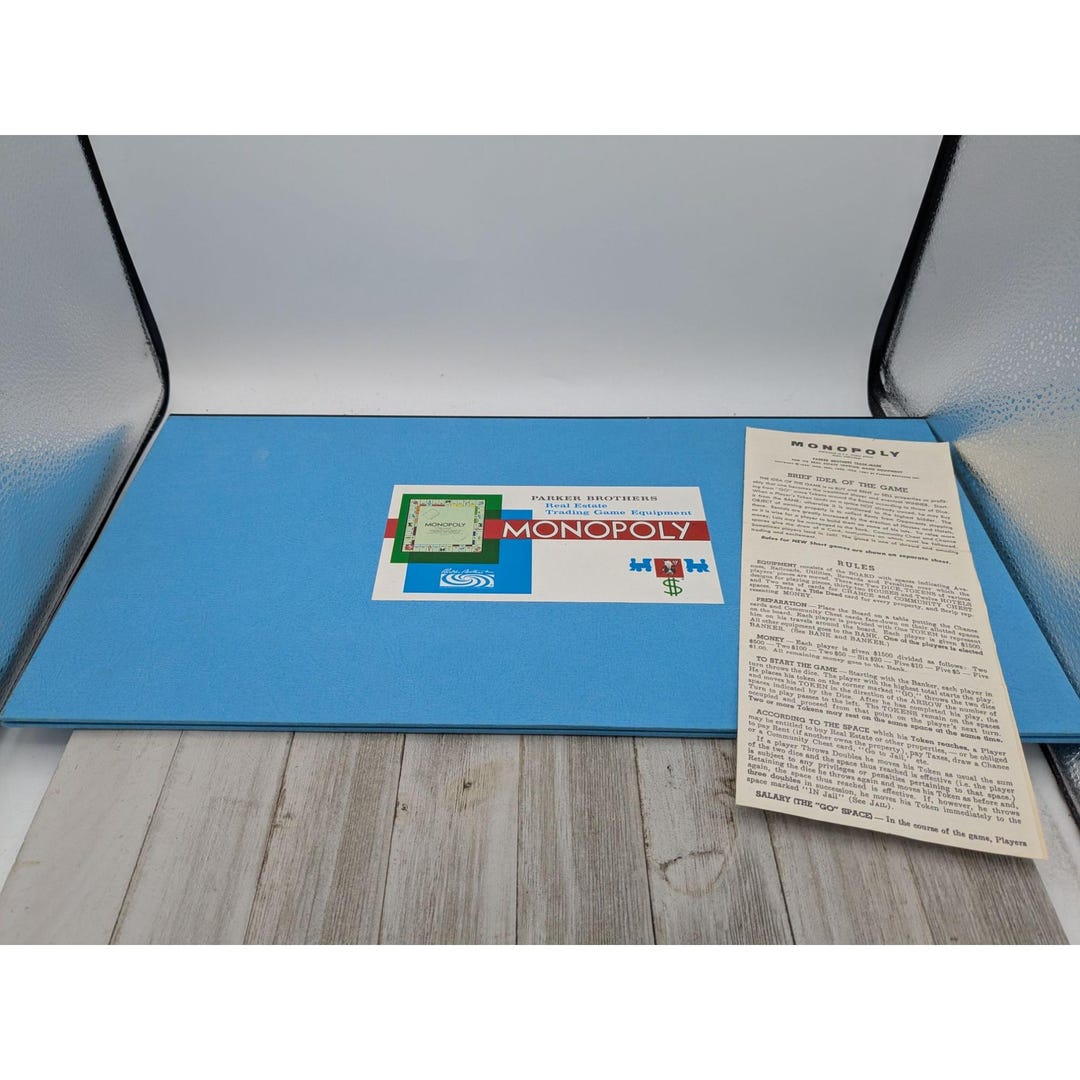 Vintage 1961 Monopoly Replacement Parts Board Game Board and ...