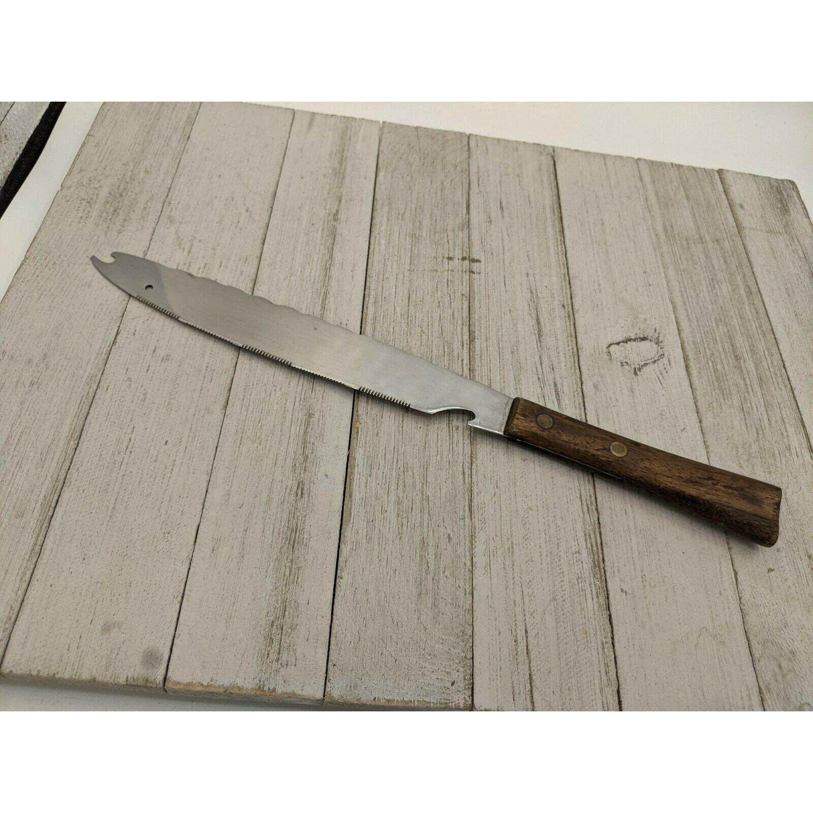 Vegetable Utility All Purpose Carving Slicing Knife Serrated 2 Prongs ...