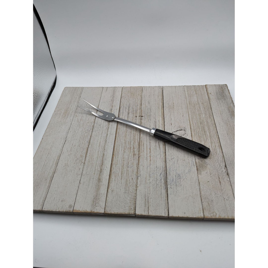 Vintage Ekco 2 Prong Meat Utility Fork Steel #2 Black Basket Weave ...