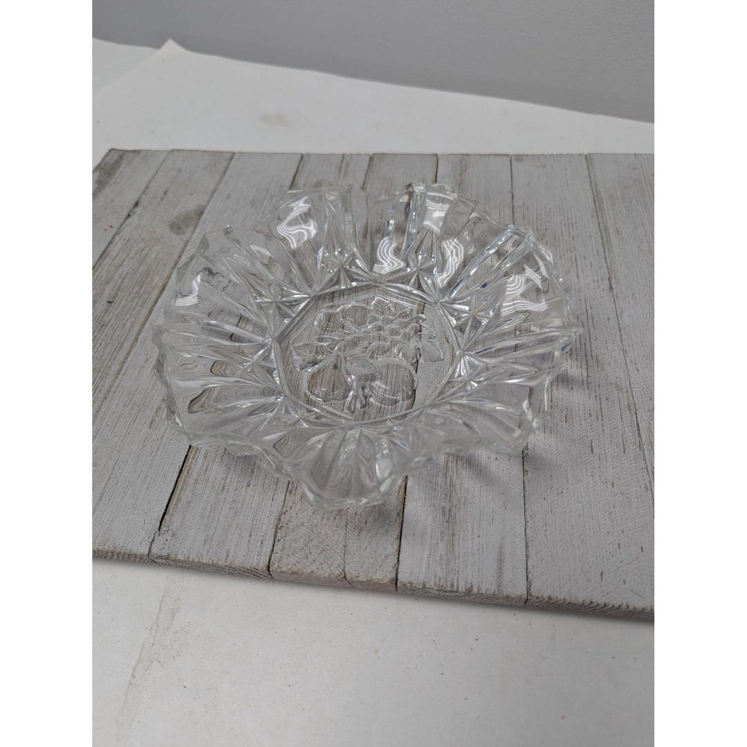 Vintage Federal Glass Pioneer Fluted Fruit Serving Bowl Scalloped Edge ...