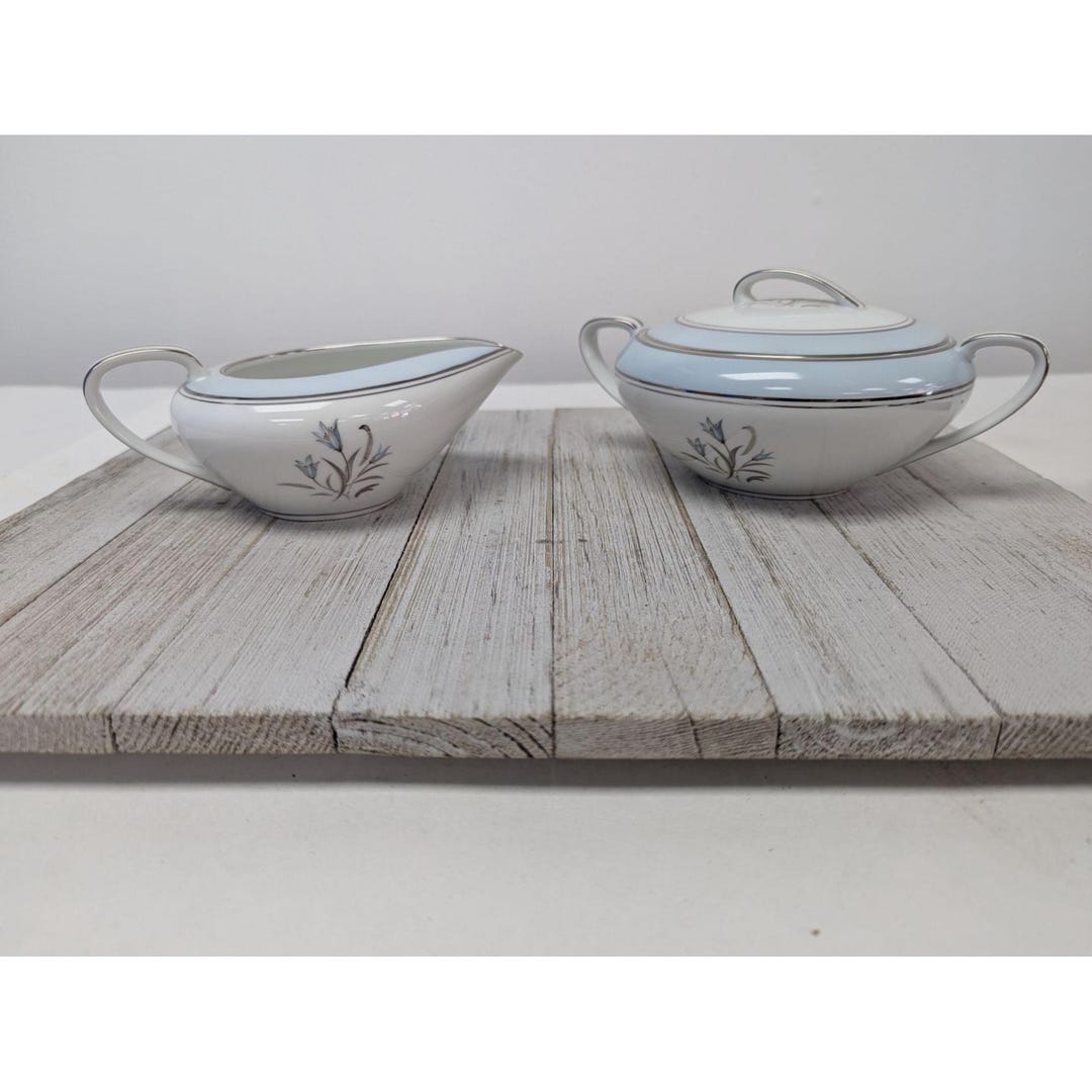 Vintage Noritake Bluebell Sugar Bowl Dish and Creamer Pitcher 5558 Fine ...