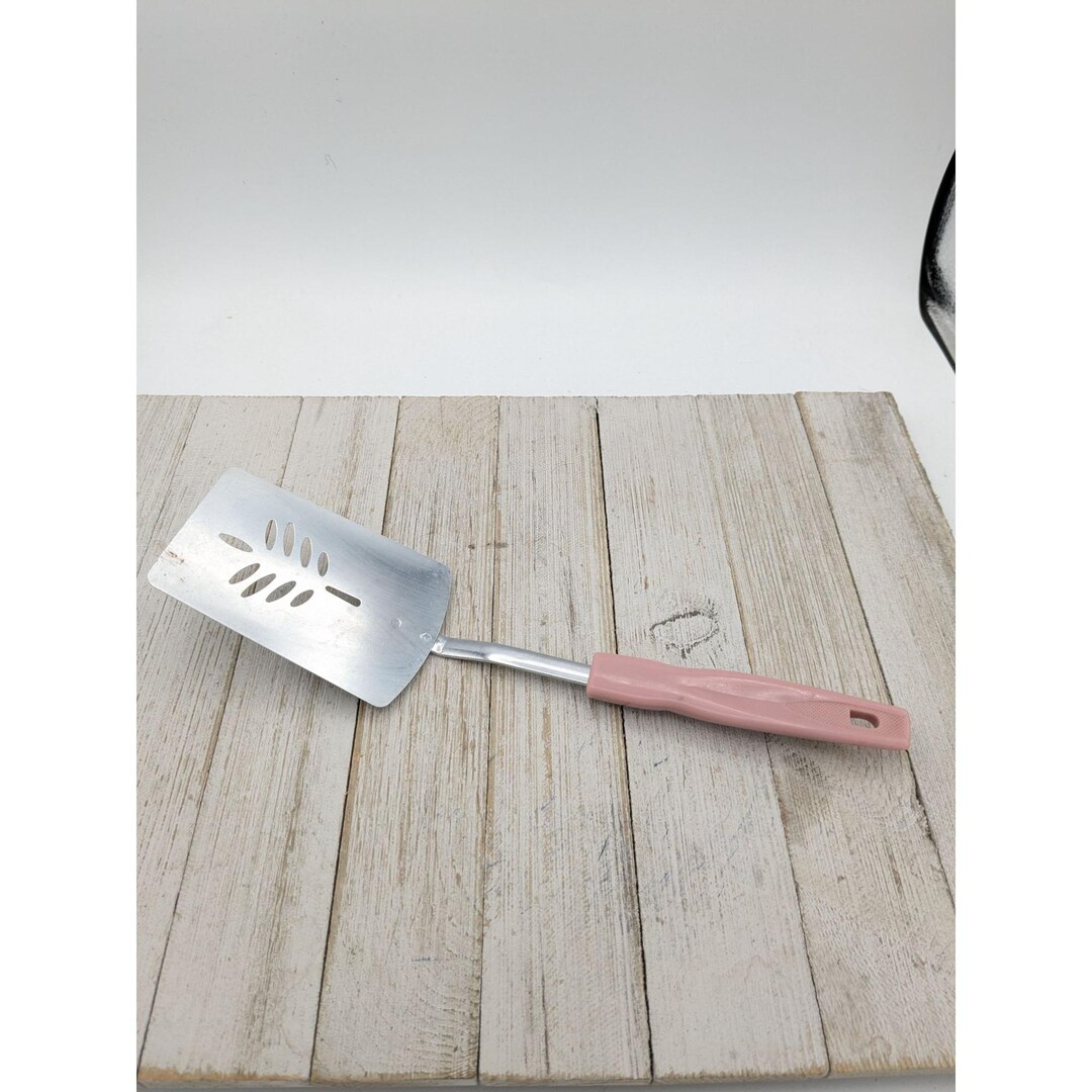 Slotted Short Spatula Pink Mauve Plastic Handle 11" Korea - Etsy