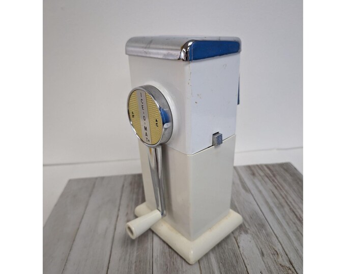 Vintage Manual Ice-o-mat Ice Crusher Chrome & Plastic White - Etsy
