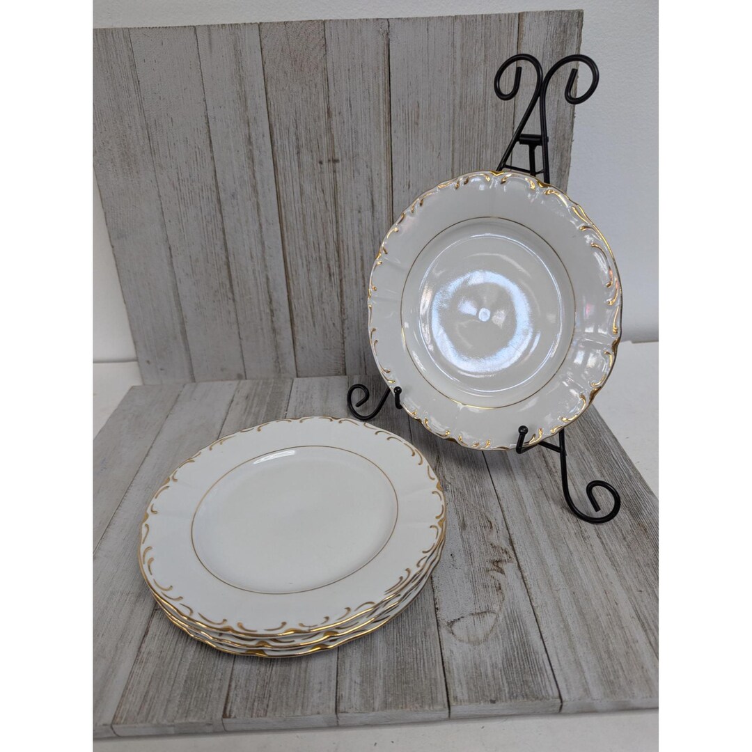 Vintage BOHEMIAN Fine China Set of 4 Bread Dessert Plates ...