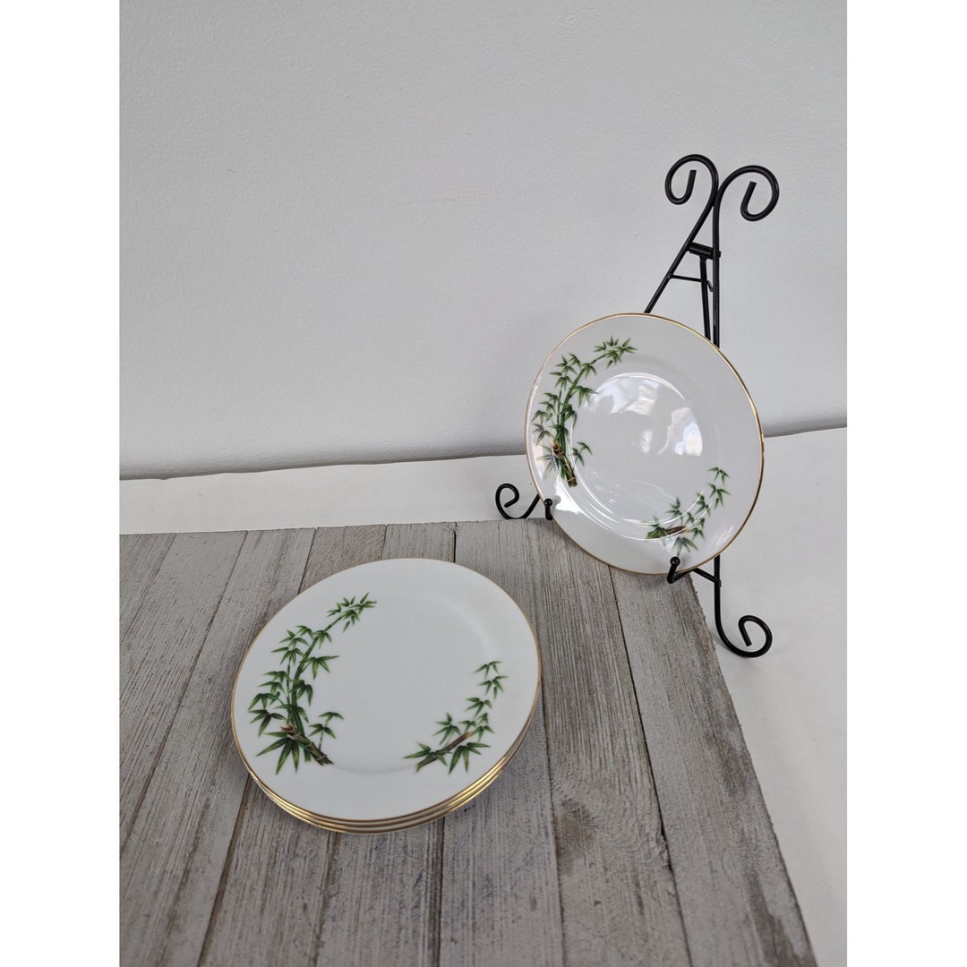 Vintage Hira Tah-kay Bamboo China Set of 4 Dessert Plates 6 1/4" - Etsy