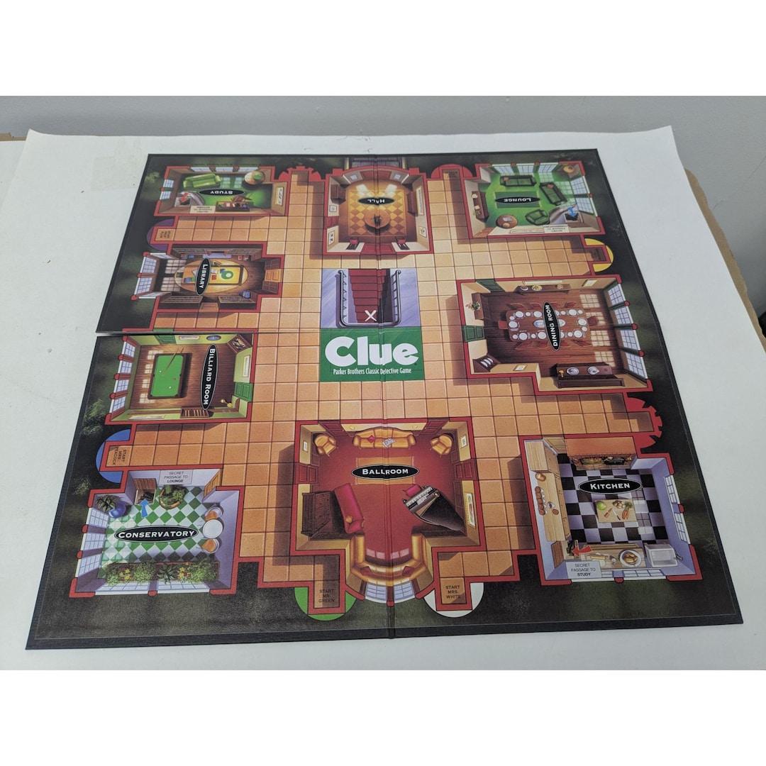 1998 Clue Mysteries Board Game Replacement Parts Game Board - Etsy