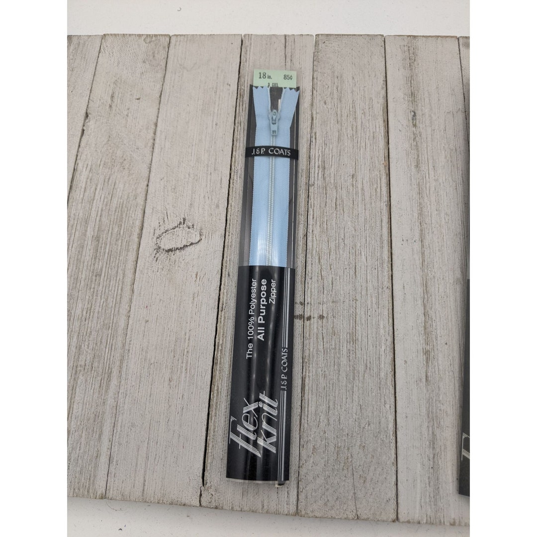 Vintage J&P Coats Flex Knit All Purpose Zipper 18 Ciel Blue 3 - Etsy