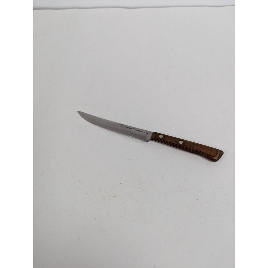 Flint Arrowhead Stainless Steak Knife Wood Handle 4 3/4 Blade 8 1/2 ...