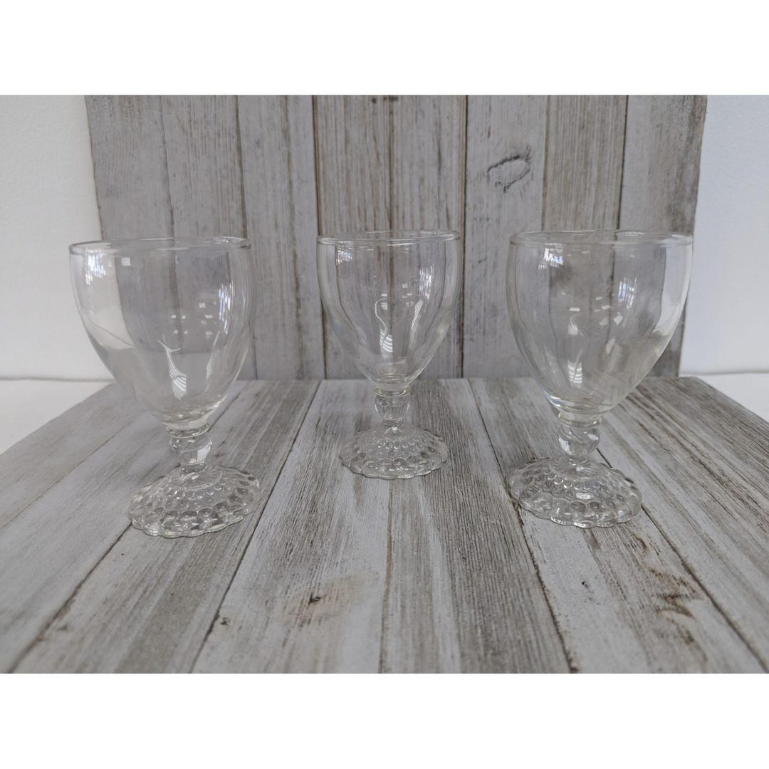 Anchor Hocking Bubble Foot Cordial Juice Glasses 4 1/2" Stemmed Set of ...