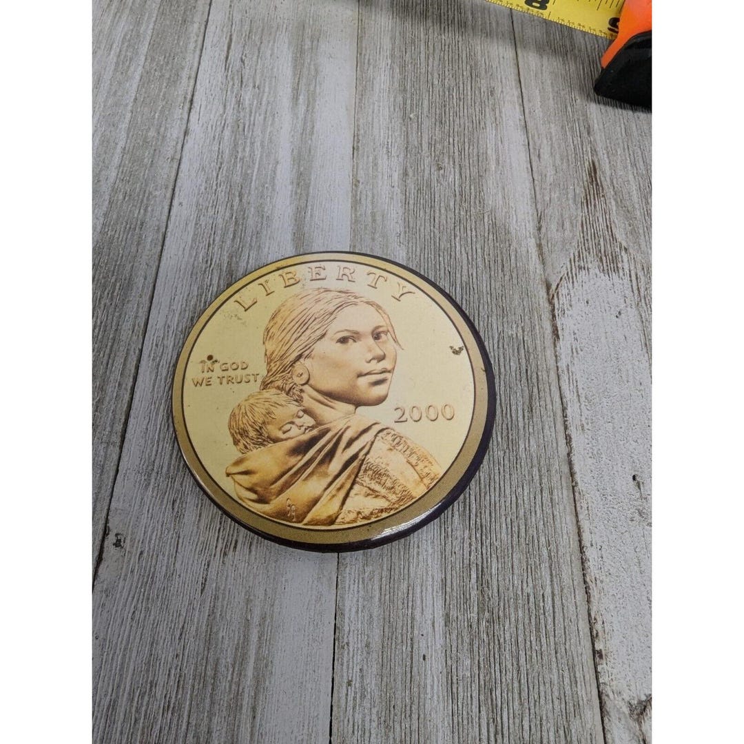 Sacagawea Native American 3" Pin Pinback Button in God We Trust 2000 ...