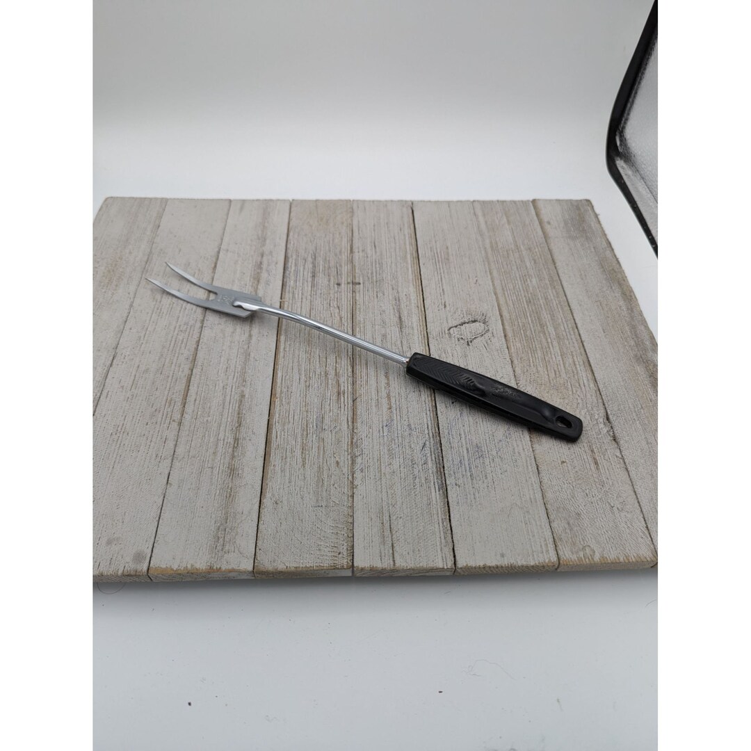 Vintage Foley #2 Meat Utility Fork Black Handle 12" Chrome - Etsy