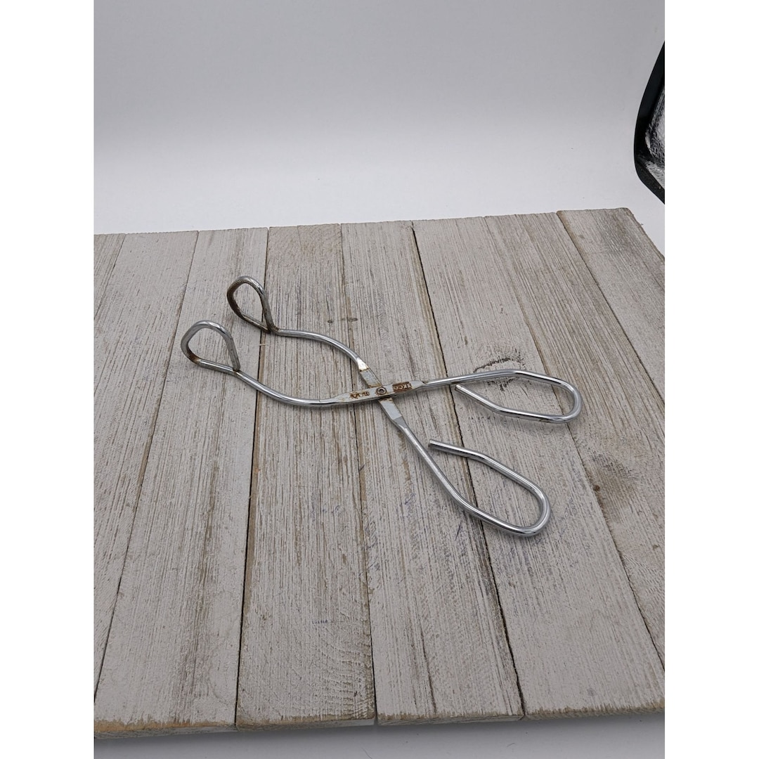 EKCO 8" Stainless Steel #2 Kitchen Tongs Grippers Scissor Type Vintage ...