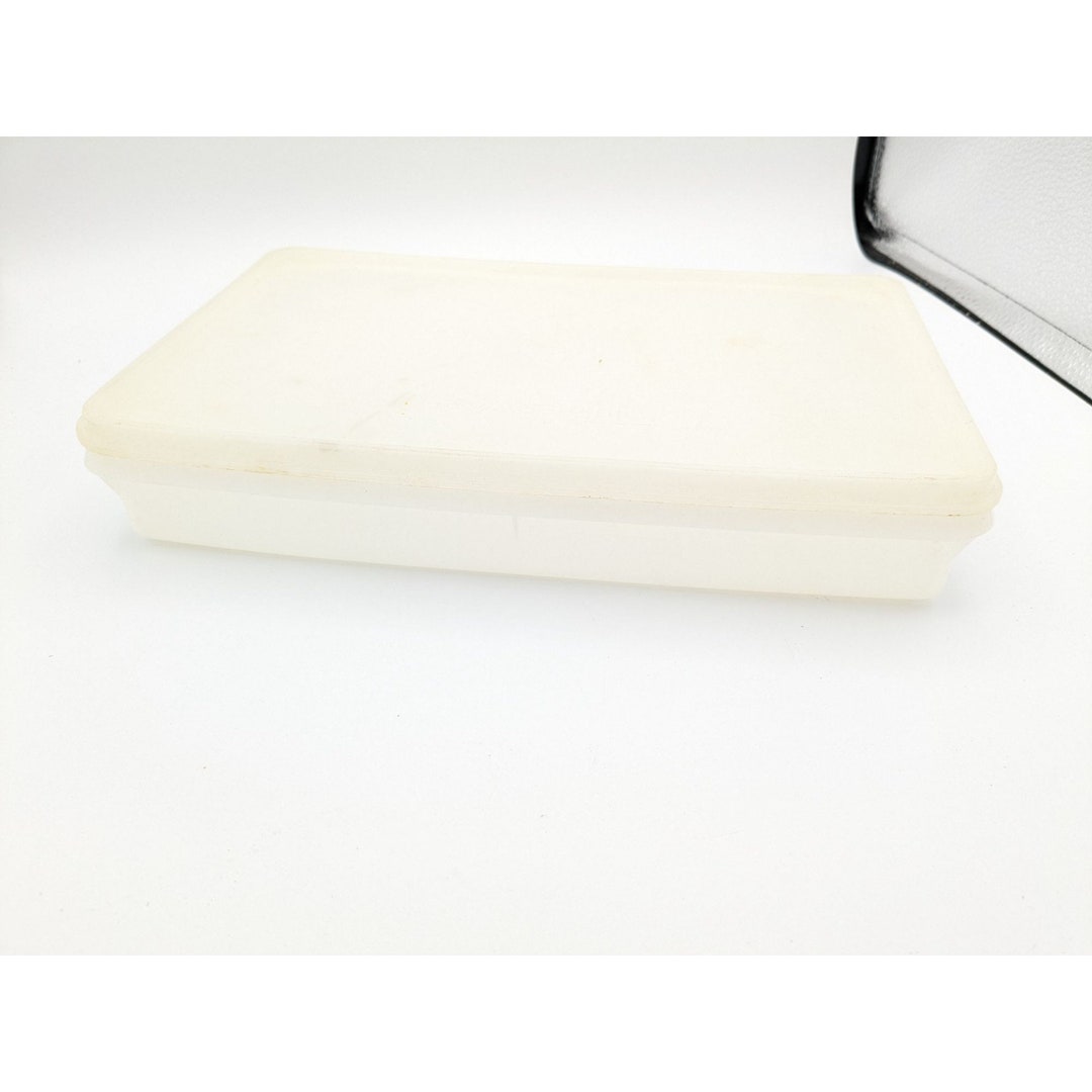 Vintage Tupperware White Rectangle Container Sheer Lid 794 Deli Keeper ...