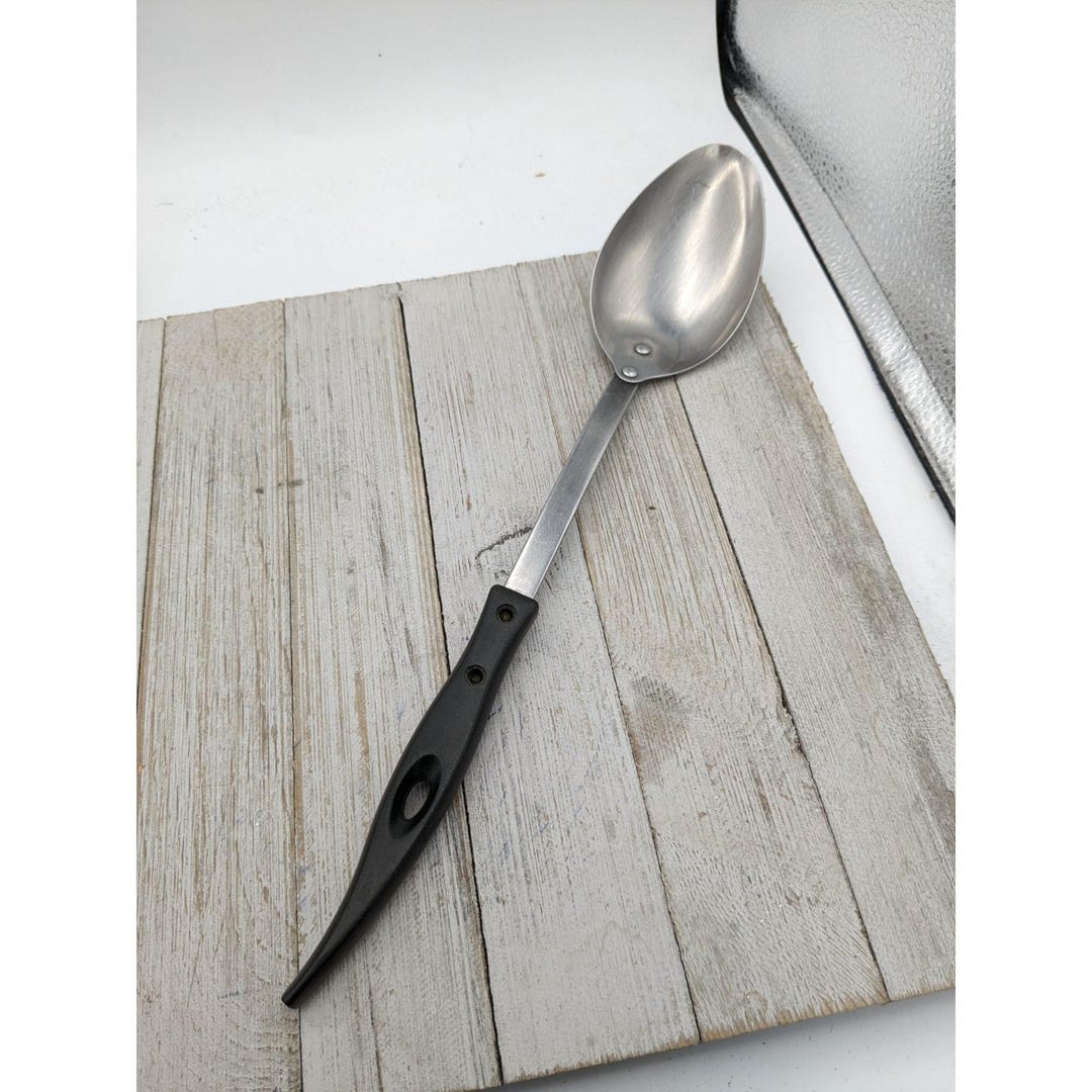 Vintage Stanley Stainless Steel Solid Spoon 13 1/4" Black Handle - Etsy