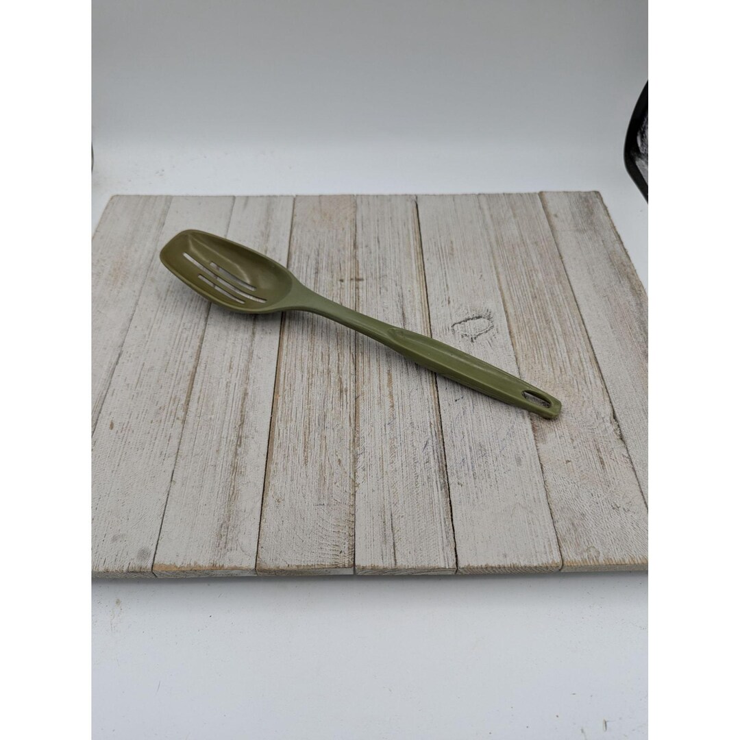 Vintage Foley #2 Olive Green Nylon Plastic Slotted Spoon 11" - Etsy