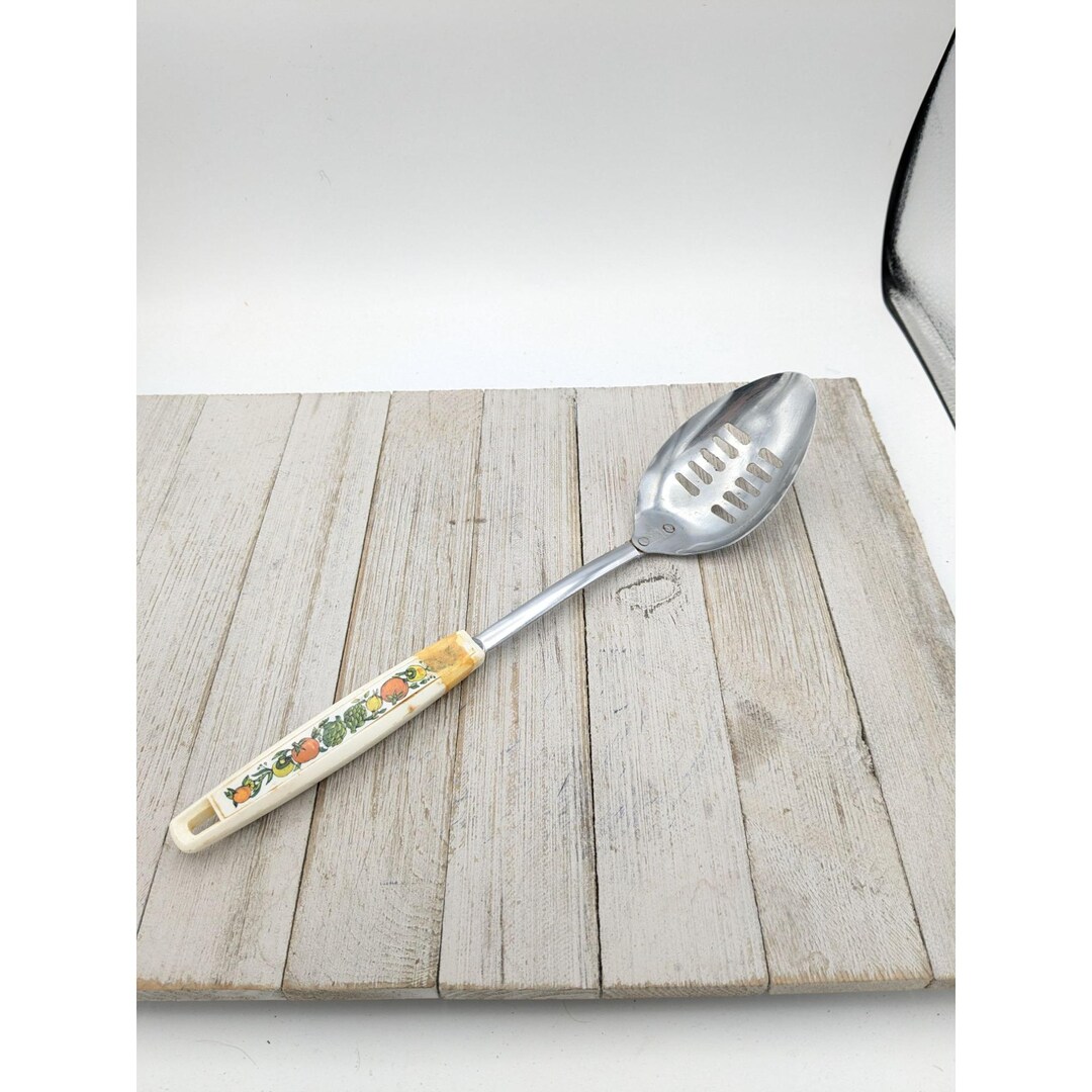 Ekco Chromium Plated Slotted Serving Spoon 12" White Veggies - Etsy