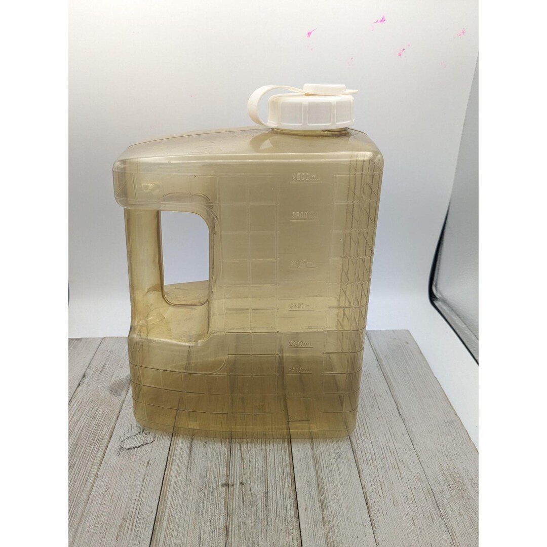 Vintage Arrow Refrigerator Pitcher Tan Clear Jug Flip Top White Lid 1 ...
